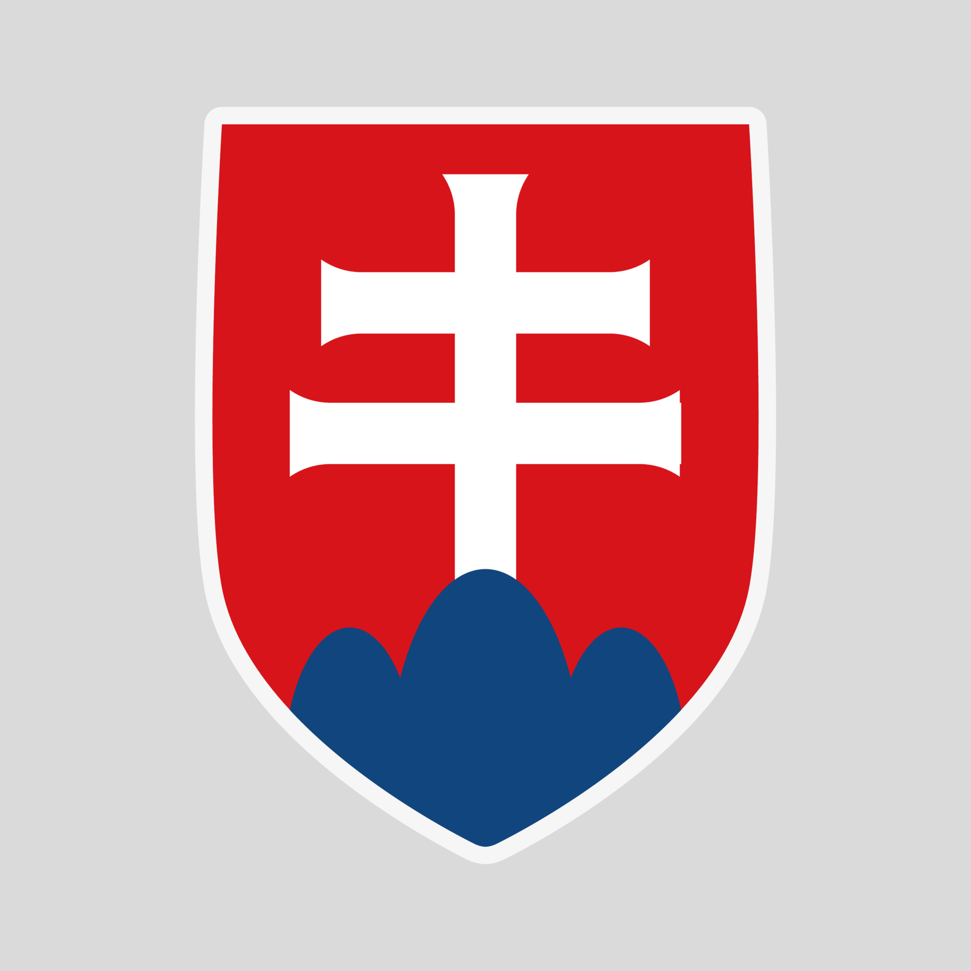Vector Illustration Of Emblem Of Slovakia Slovak Emblem Isolated On