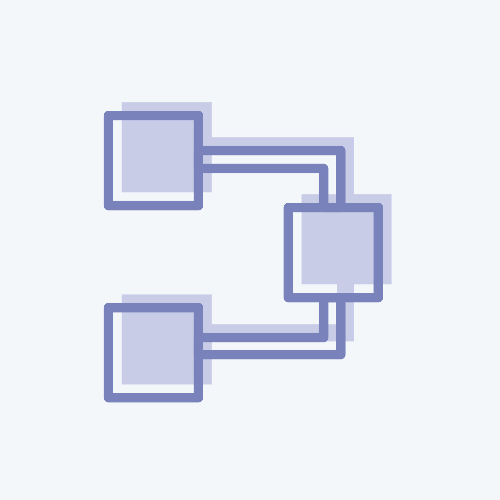 Flow Chart Icon in trendy two tone style isolated on soft blue ...