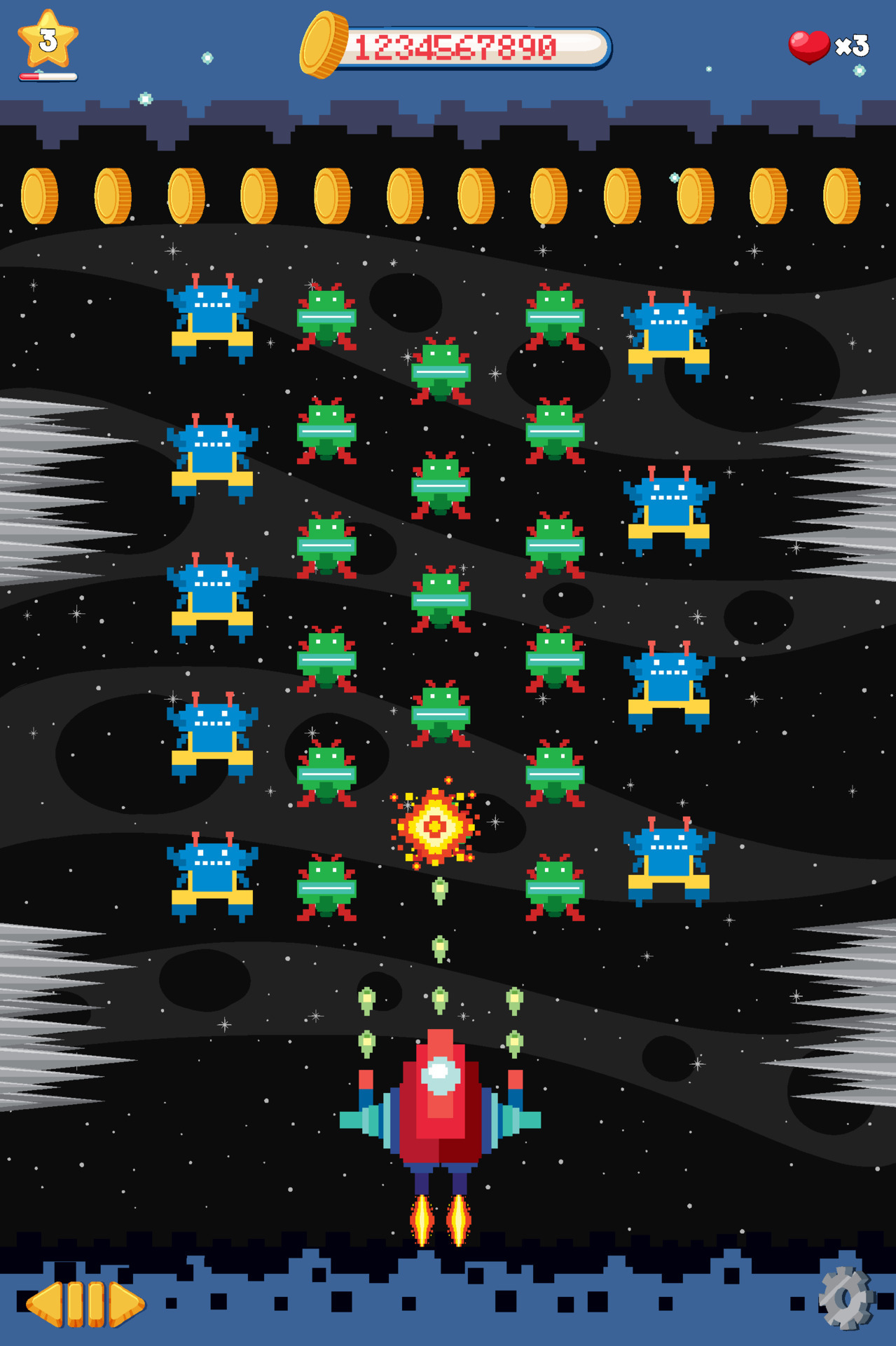 Retro pixel space game interface 5569670 Vector Art at Vecteezy
