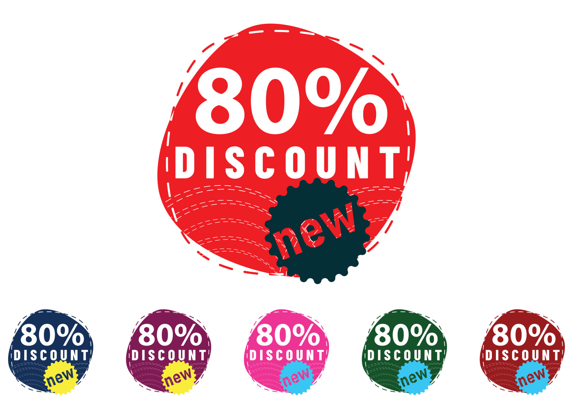 80-percent-discount-new-offer-logo-and-icon-design-5569775-vector-art