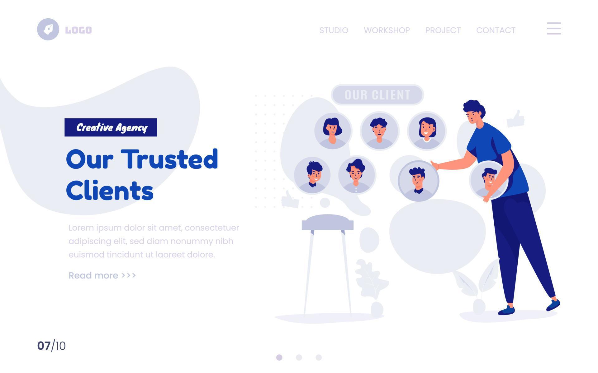 Our happy clients concept for website or landing page 5571062 Vector ...