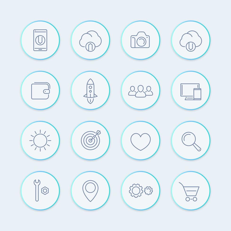 Thin Line Web Icons Basic Interface Line Icons For Websites And Mobile