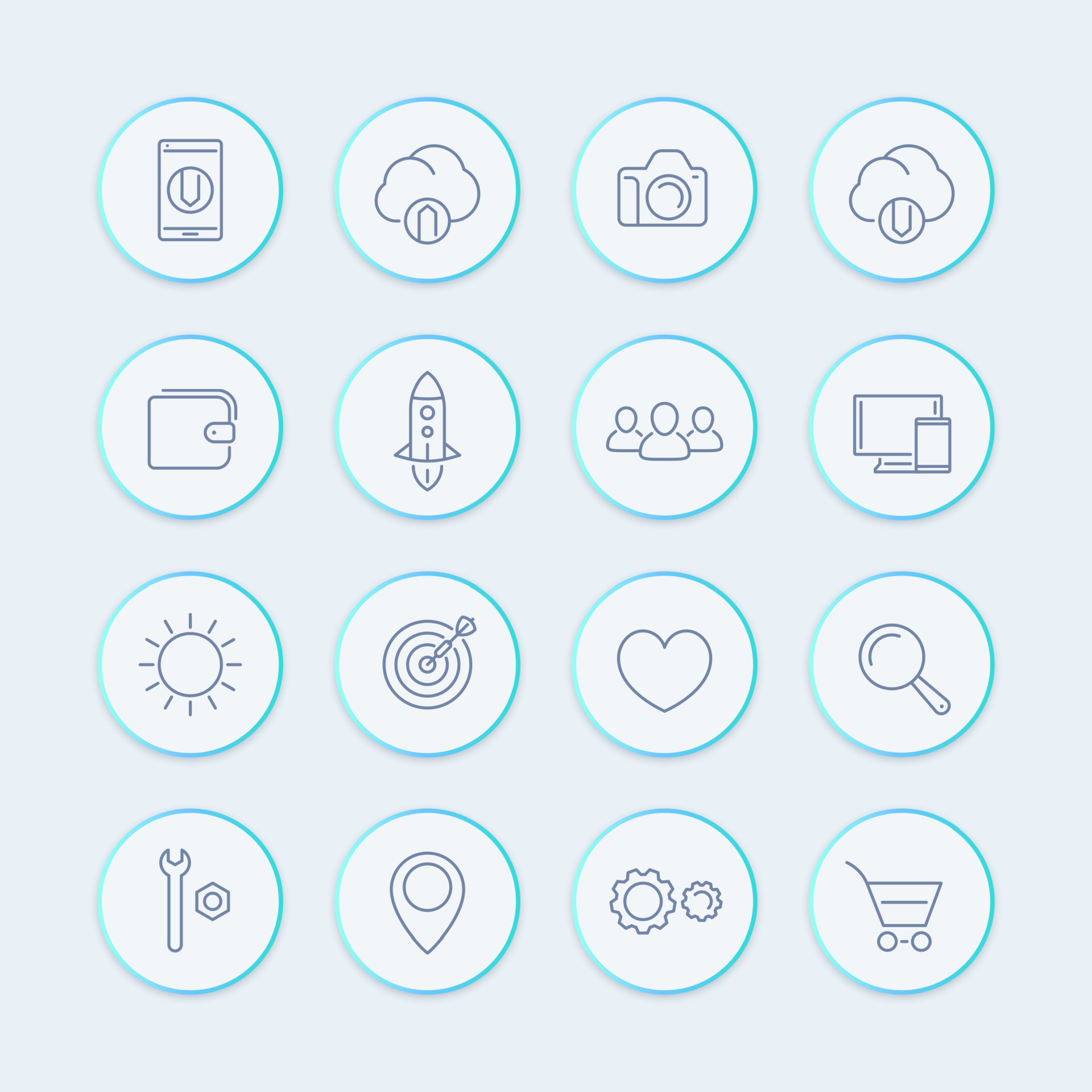 Thin Line Web Icons Basic Interface Line Icons For Websites And Mobile
