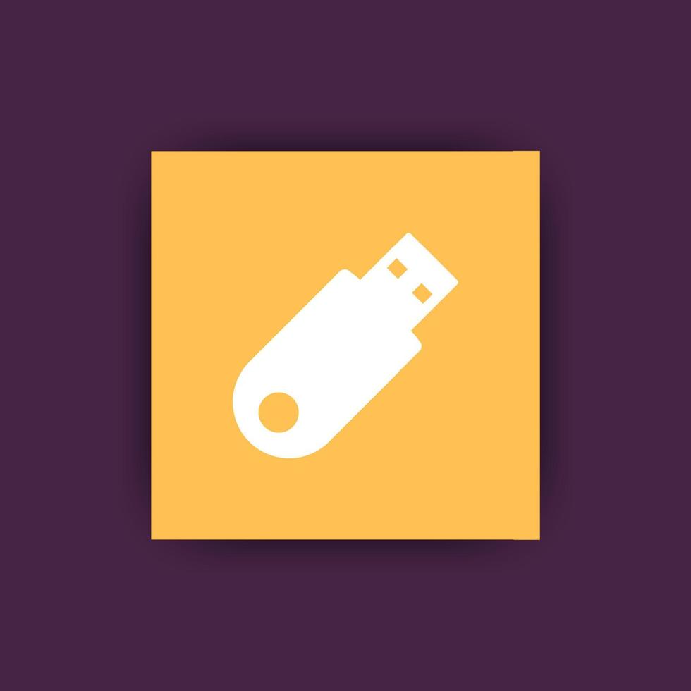 Usb Flash Drive Data Backup Storage Square Flat Icon Vector Illustration 5571848 Vector Art