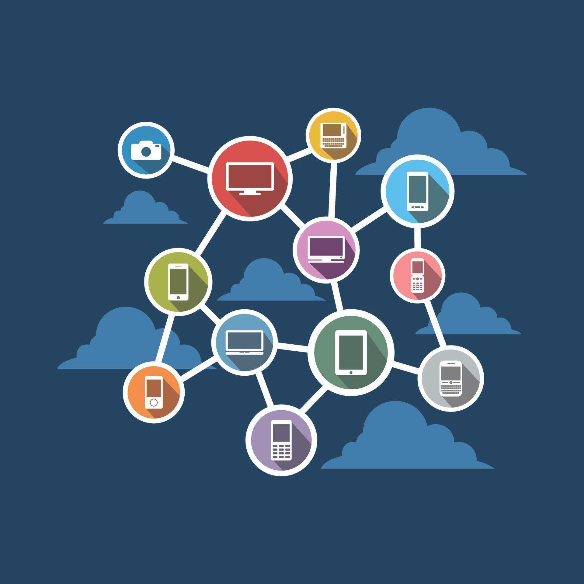 Distributed System. Wireless Connection. 5579803 Vector Art at Vecteezy