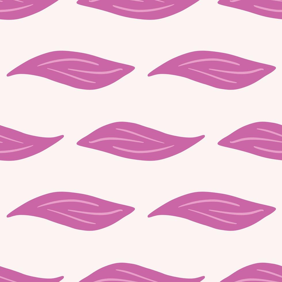 Pastel seamless pattern with pink leaves silhouettes ornament. Light ...