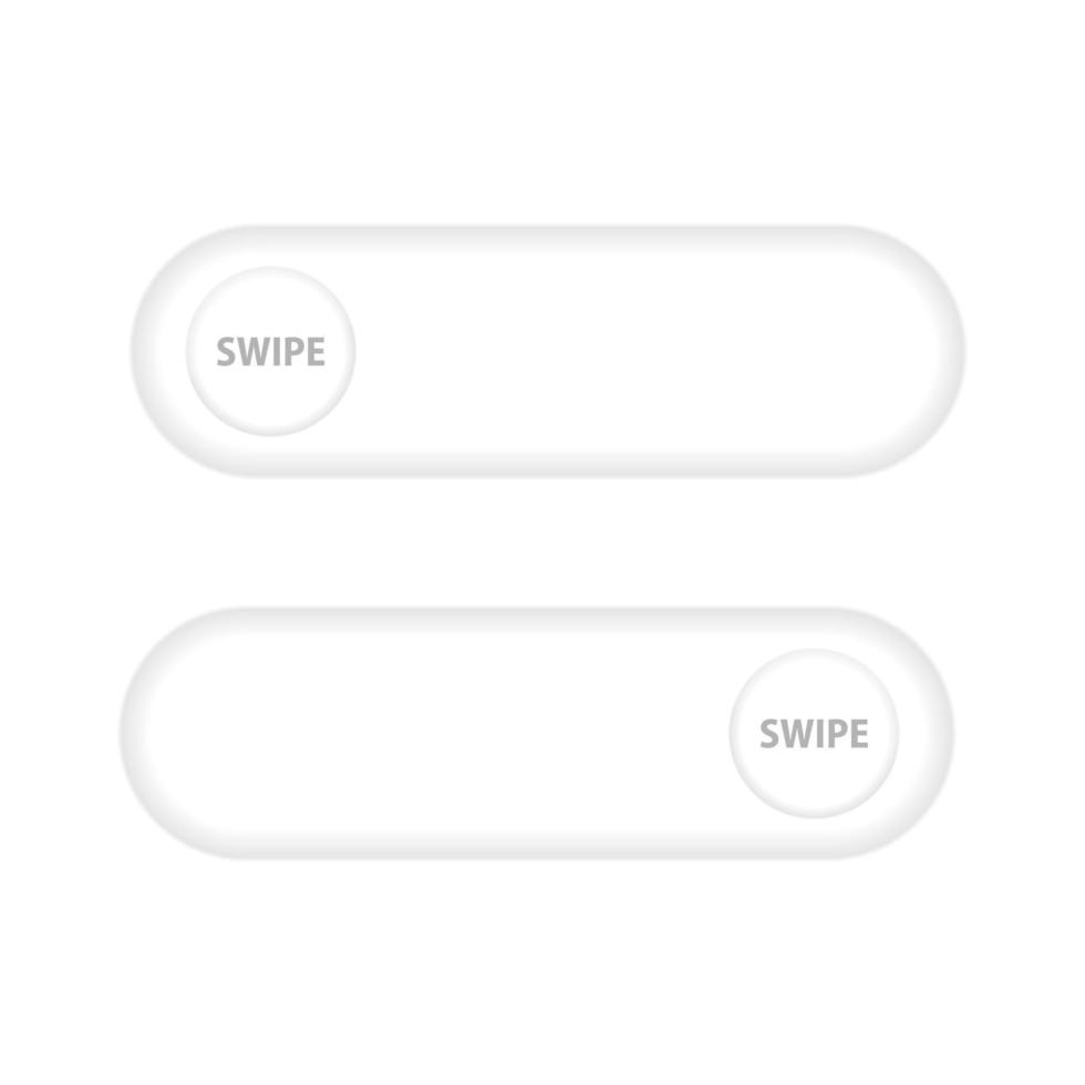 Swipe lock and unlock realistic button. On and Off toggle switch buttons. Neumorphic design ...