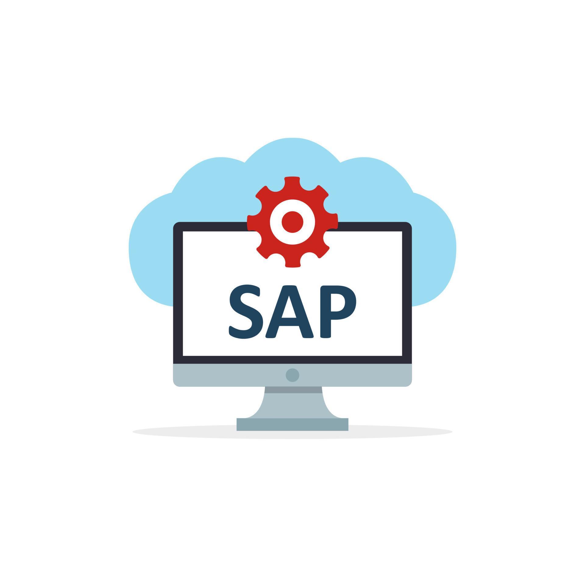 SAP Business process automation software. Cloud software icon. System ...