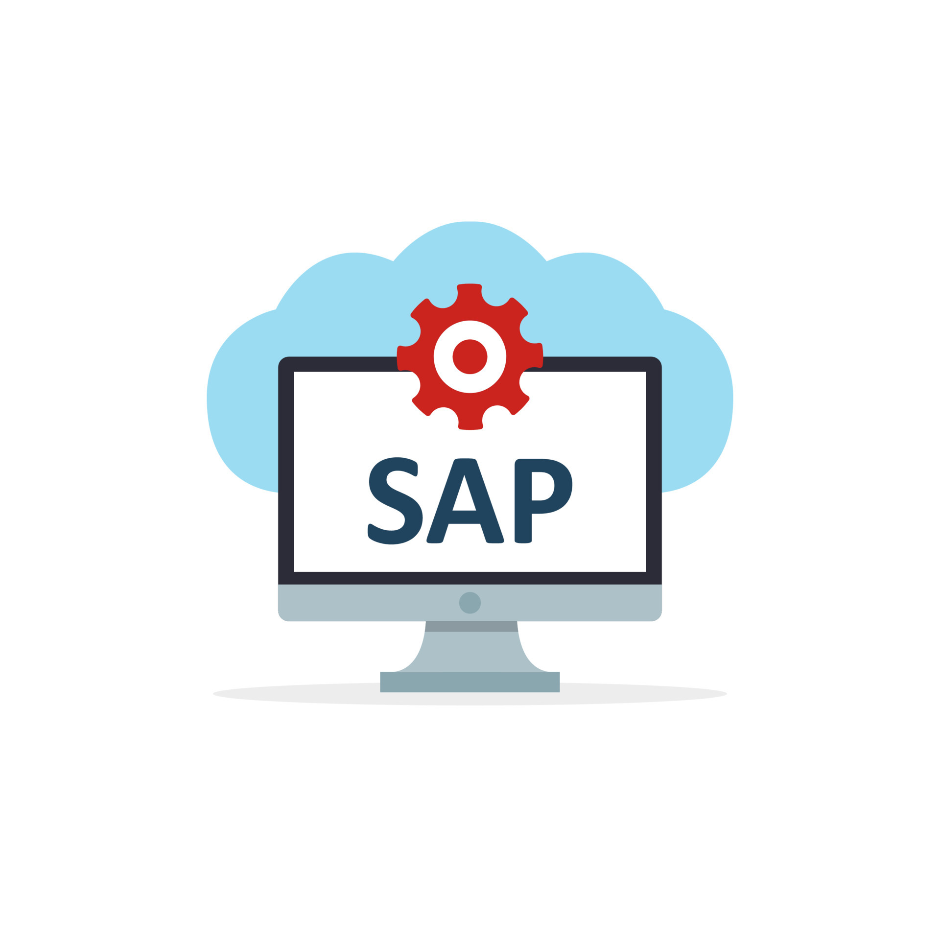 SAP Business process automation software. Cloud software icon. System ...