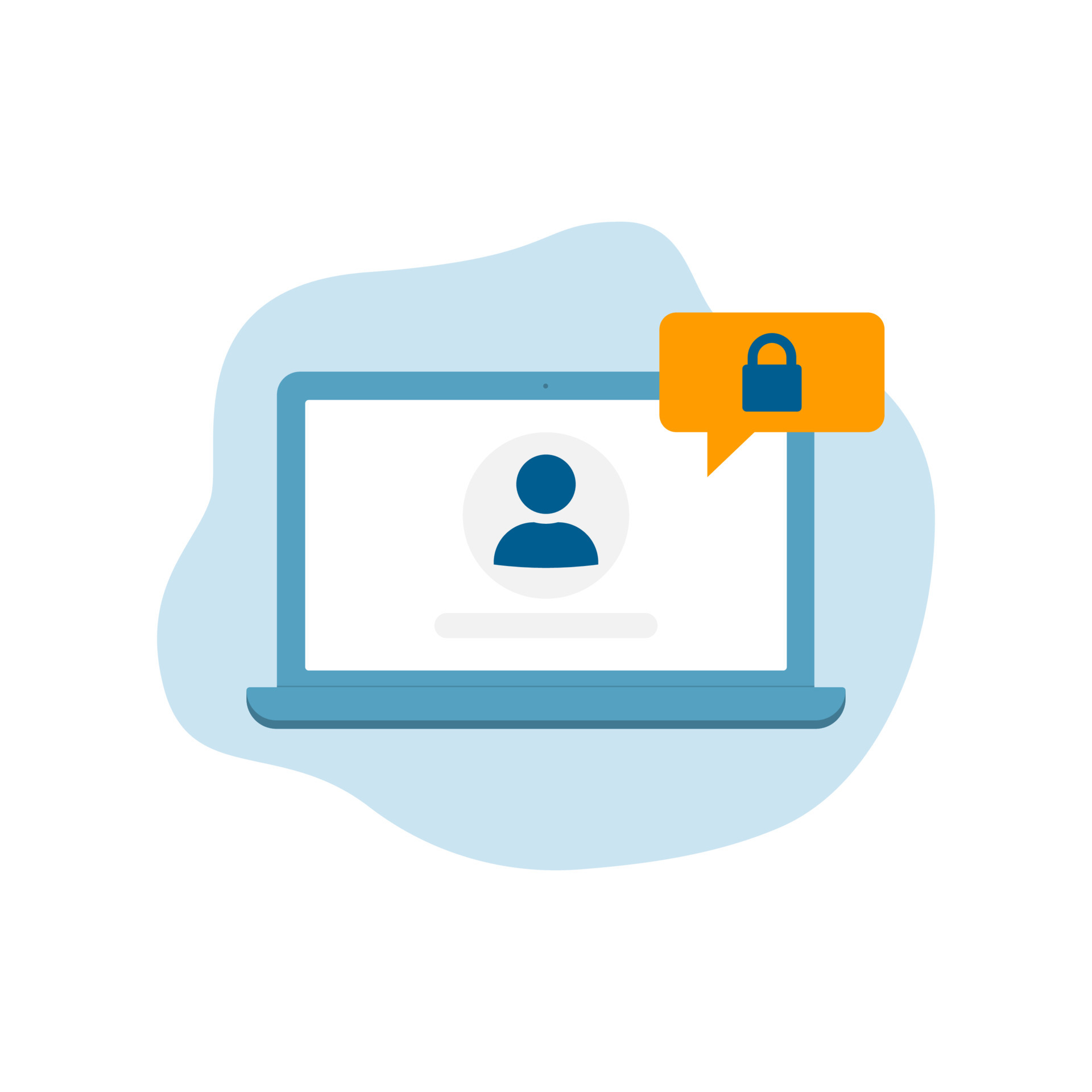 Laptop with login form page on screen. Username, password fields ...