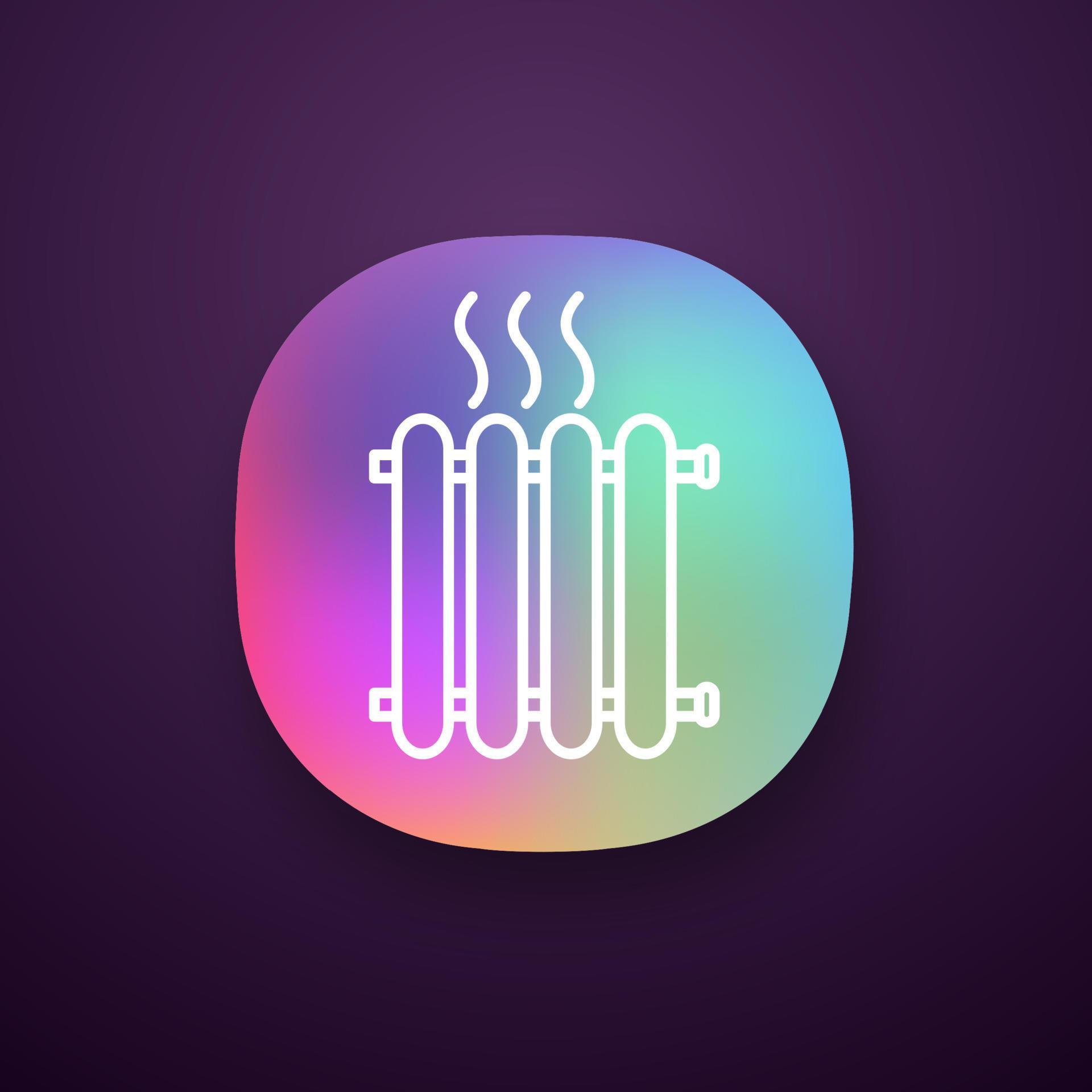 Radiator App Icon Heating Battery Heater Ui Ux User Interface Web