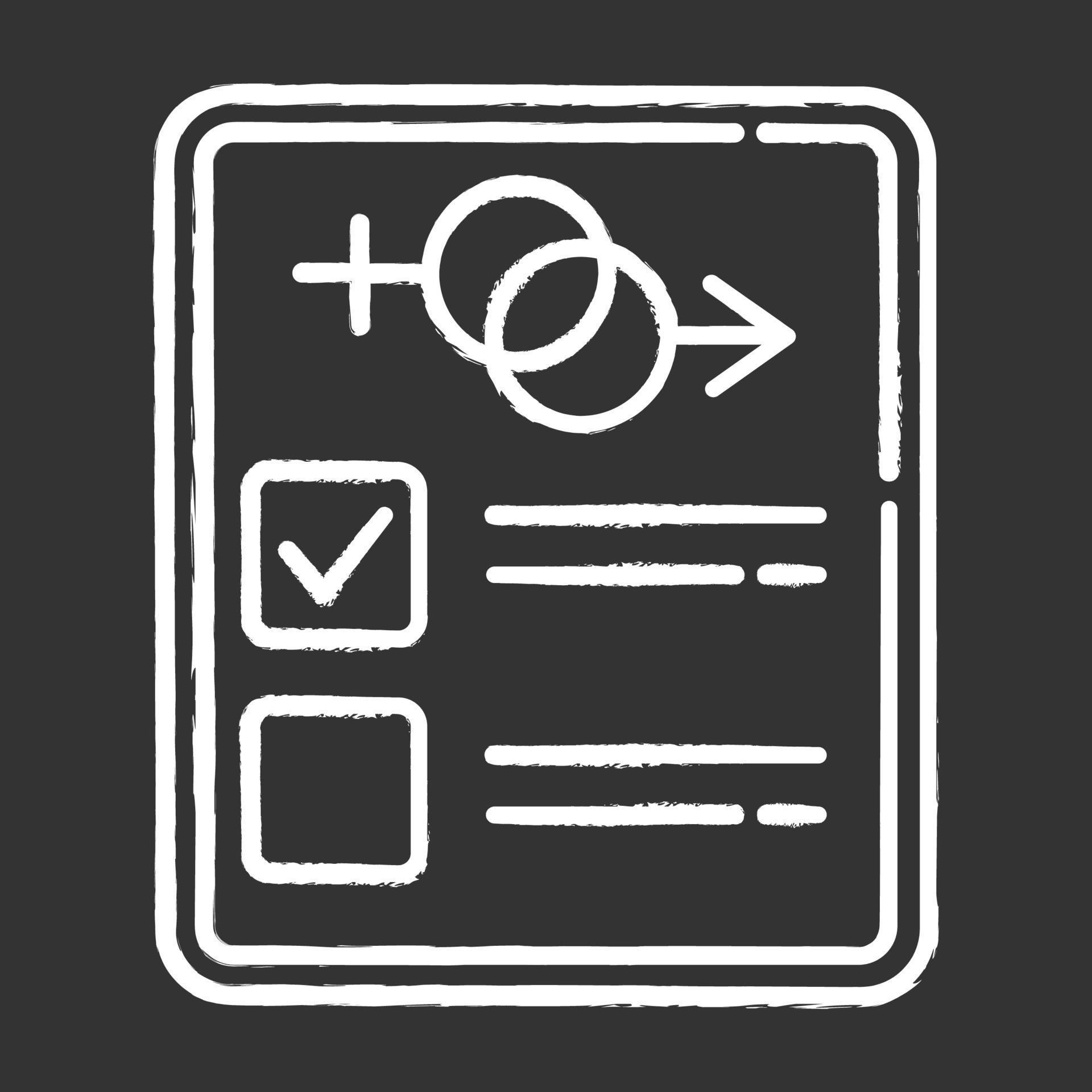 Icono De Tiza De Prueba De Sexo Página De Examen Informe Psicométrico