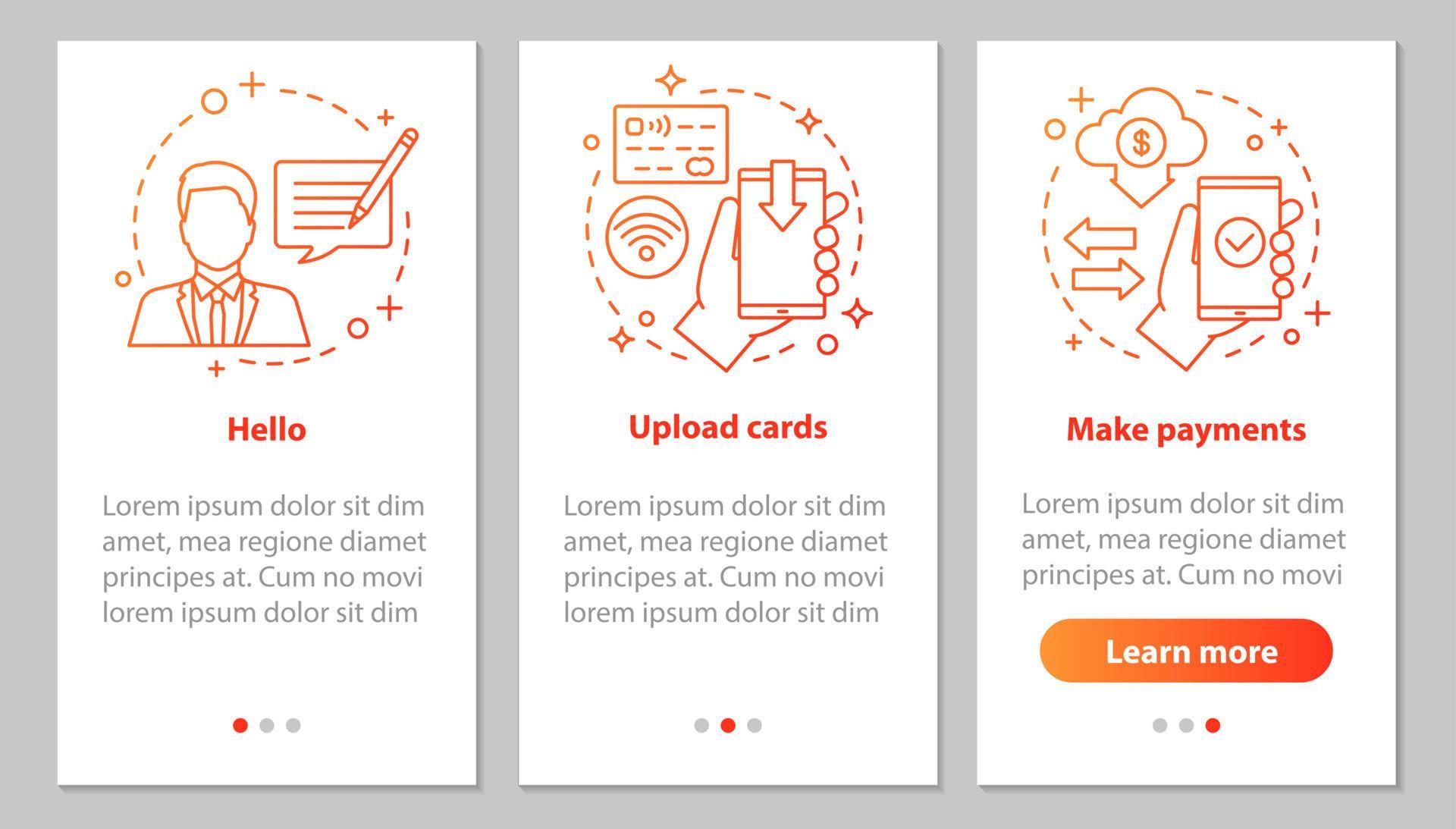 Mobile Banking Onboarding Mobile App Page Screen With Linear Concepts Support Chat Credit