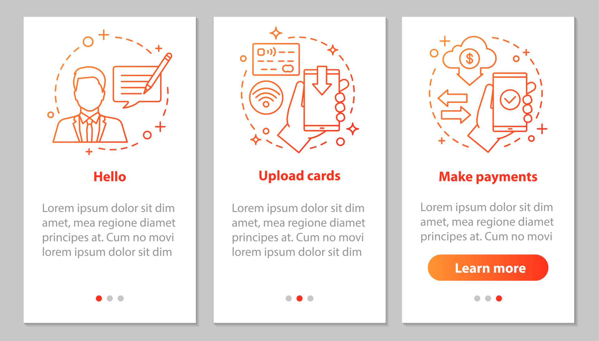 Mobile Banking Onboarding Mobile App Page Screen With Linear Concepts Support Chat Credit
