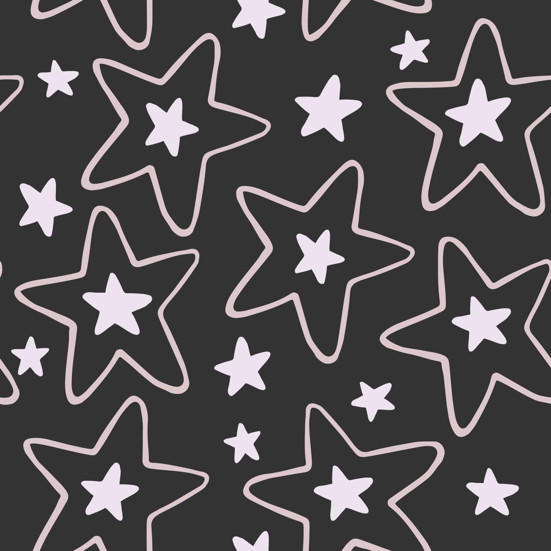 Monochrome Stars Seamless Pattern Abstract Star Shapes Elements