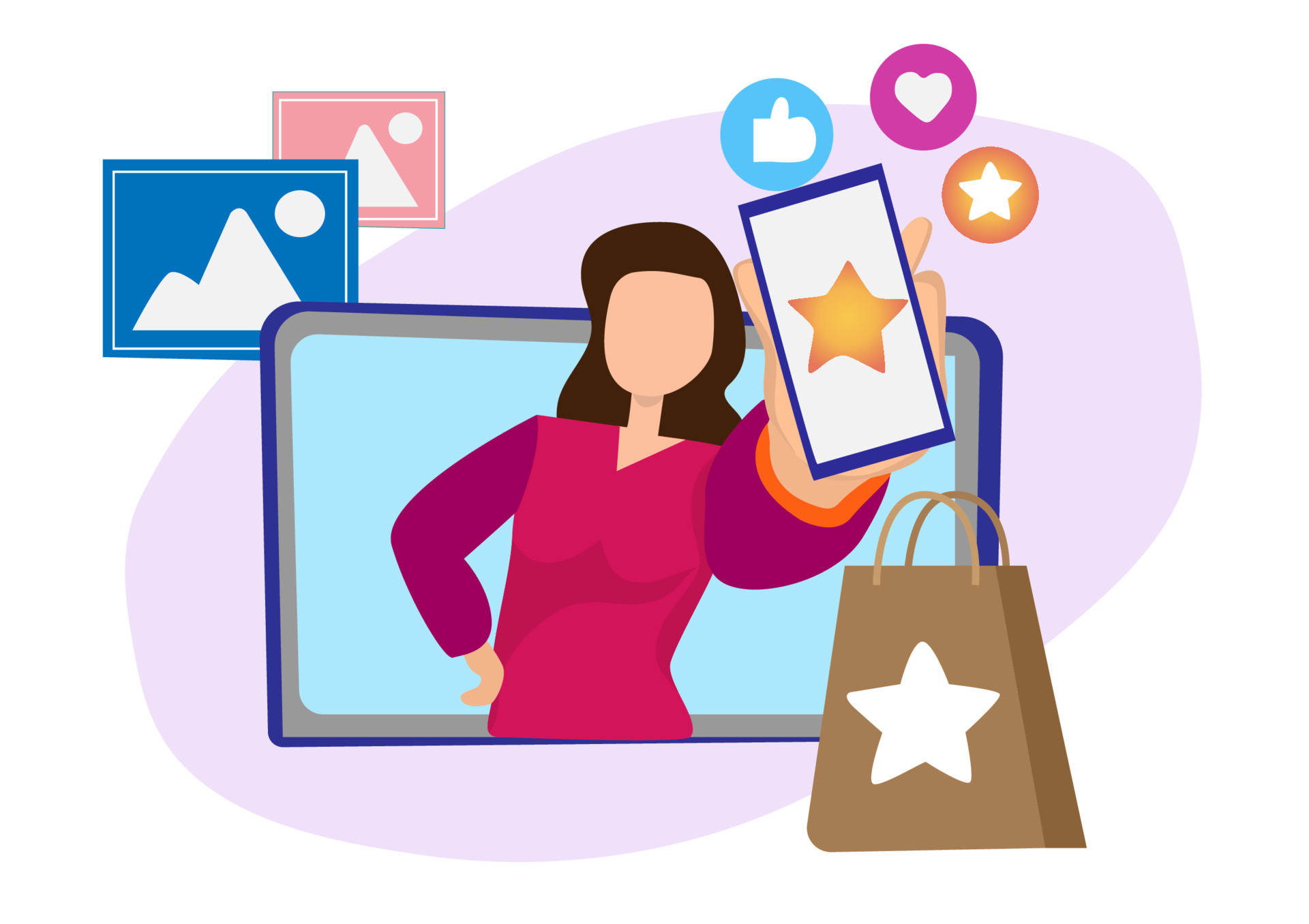 customer feedback concept People who rate and review are starred ...