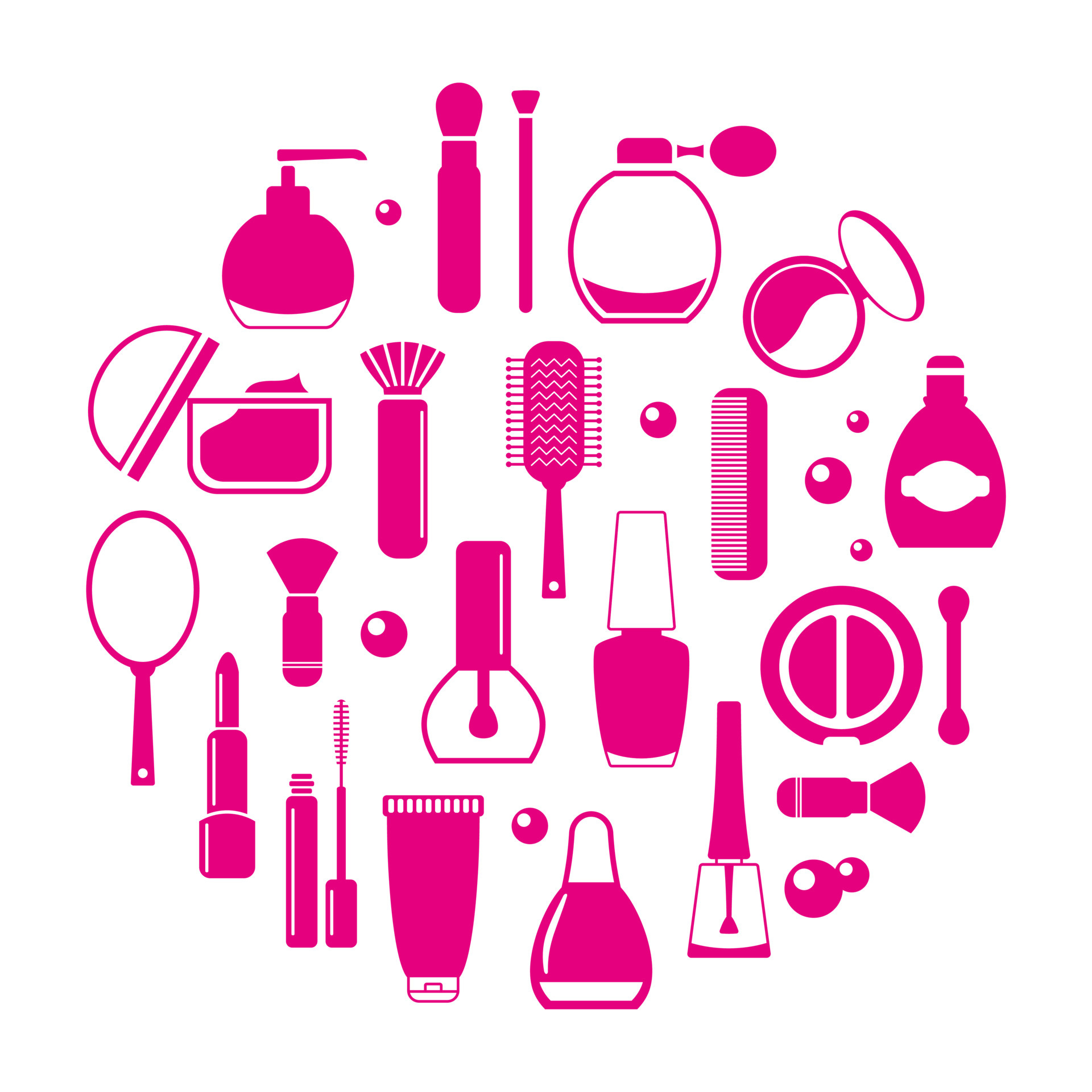Vector set of cosmetics icons, makeup. Illustration on the theme of ... Vector set of cosmetics icons, makeup. Illustration on the theme of ...