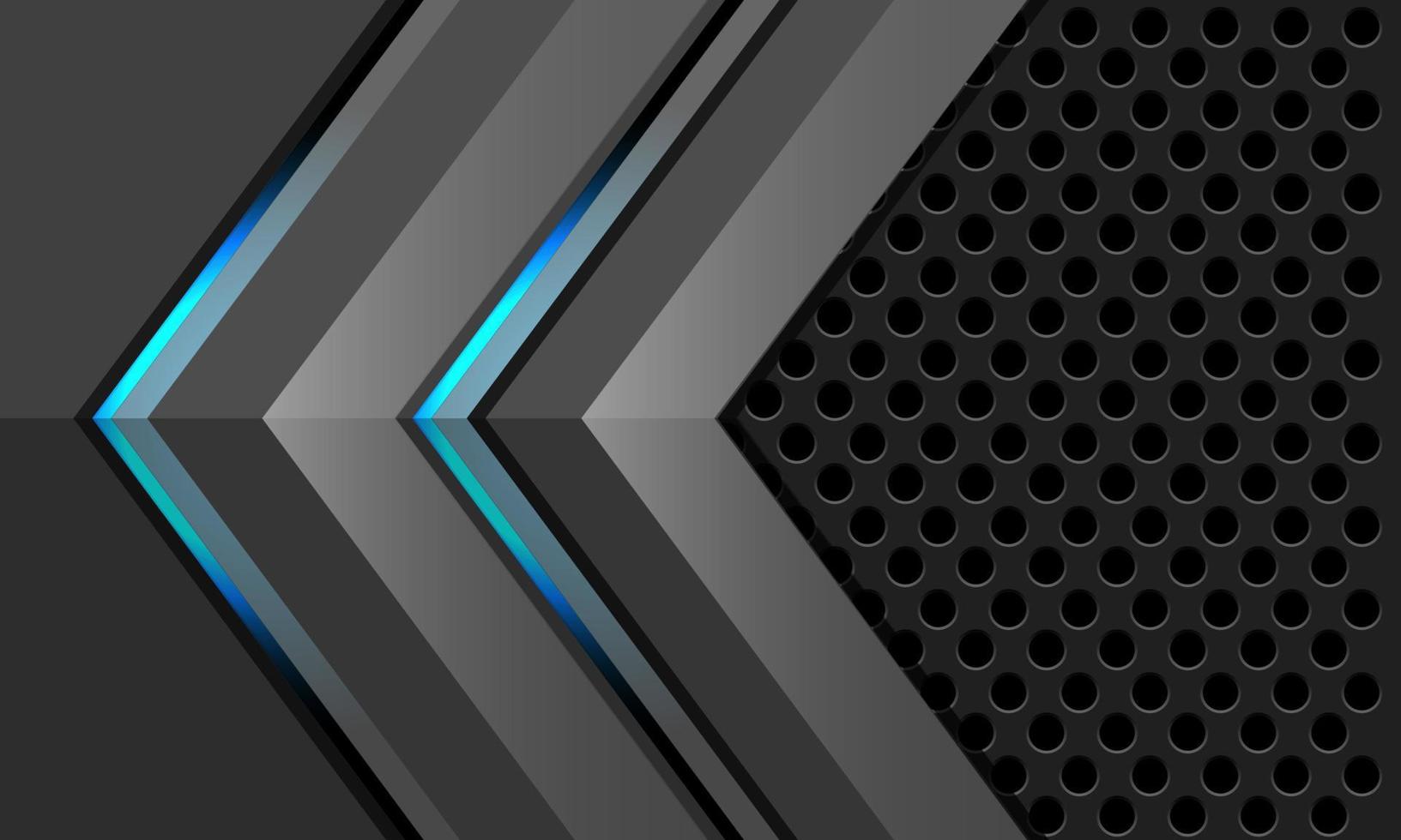 Abstract blue light neon grey metallic arrow direction geometric with ... Abstract blue light neon grey metallic arrow direction geometric with ...
