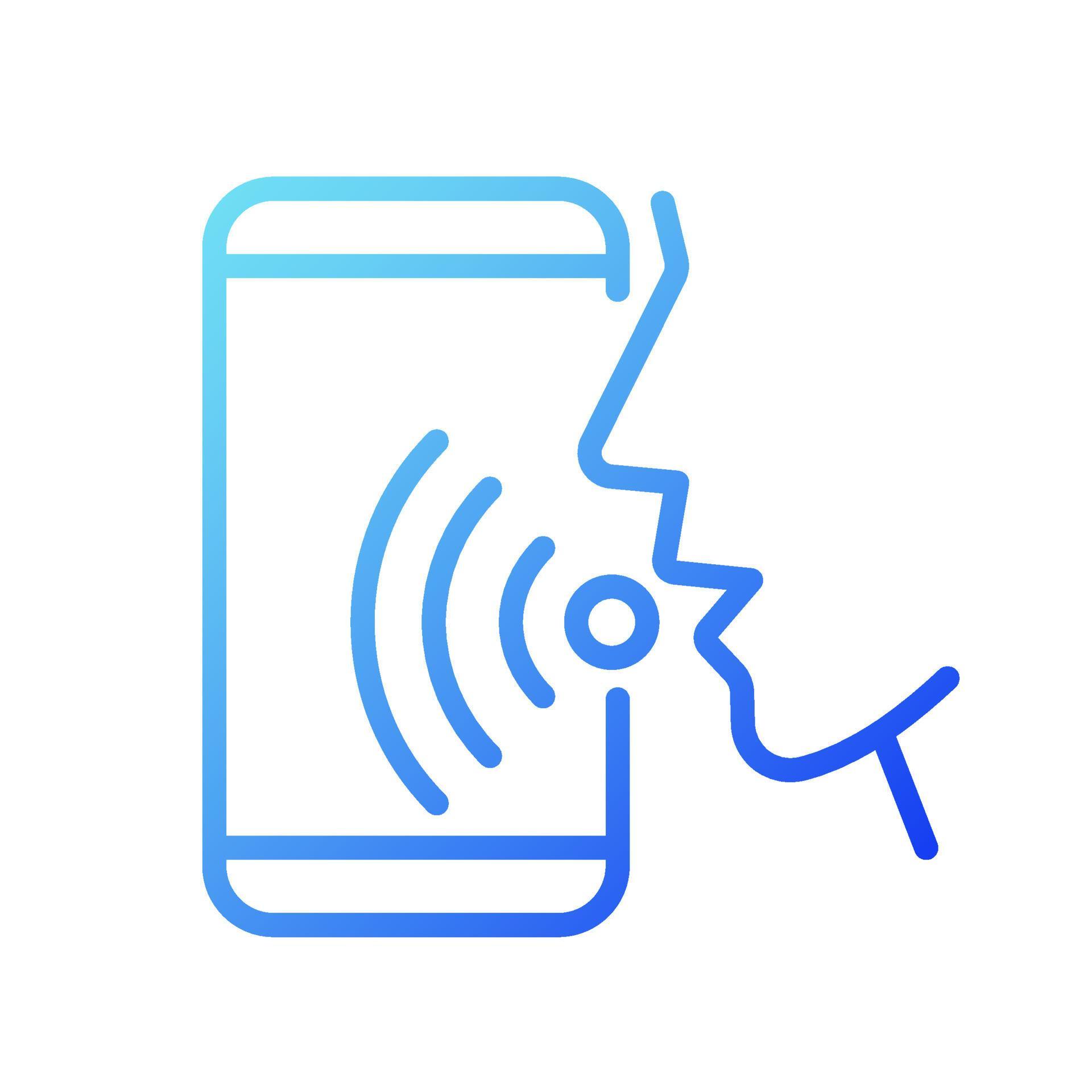 Voice control gradient linear vector icon. Audio command for ...