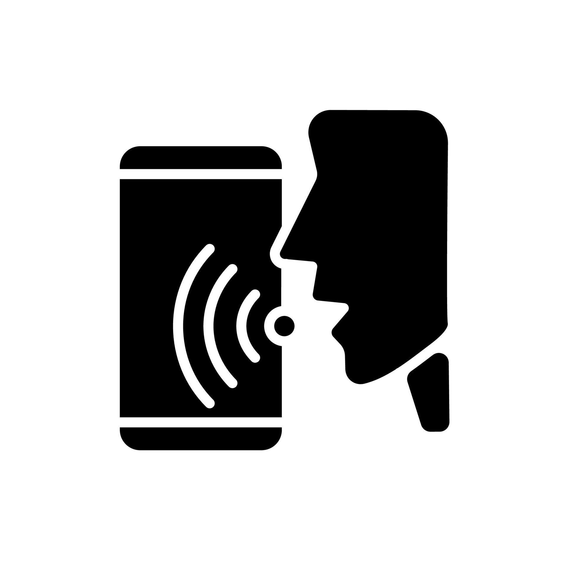 Voice Control Black Glyph Icon Audio Command For Application Internet Of Things Smart