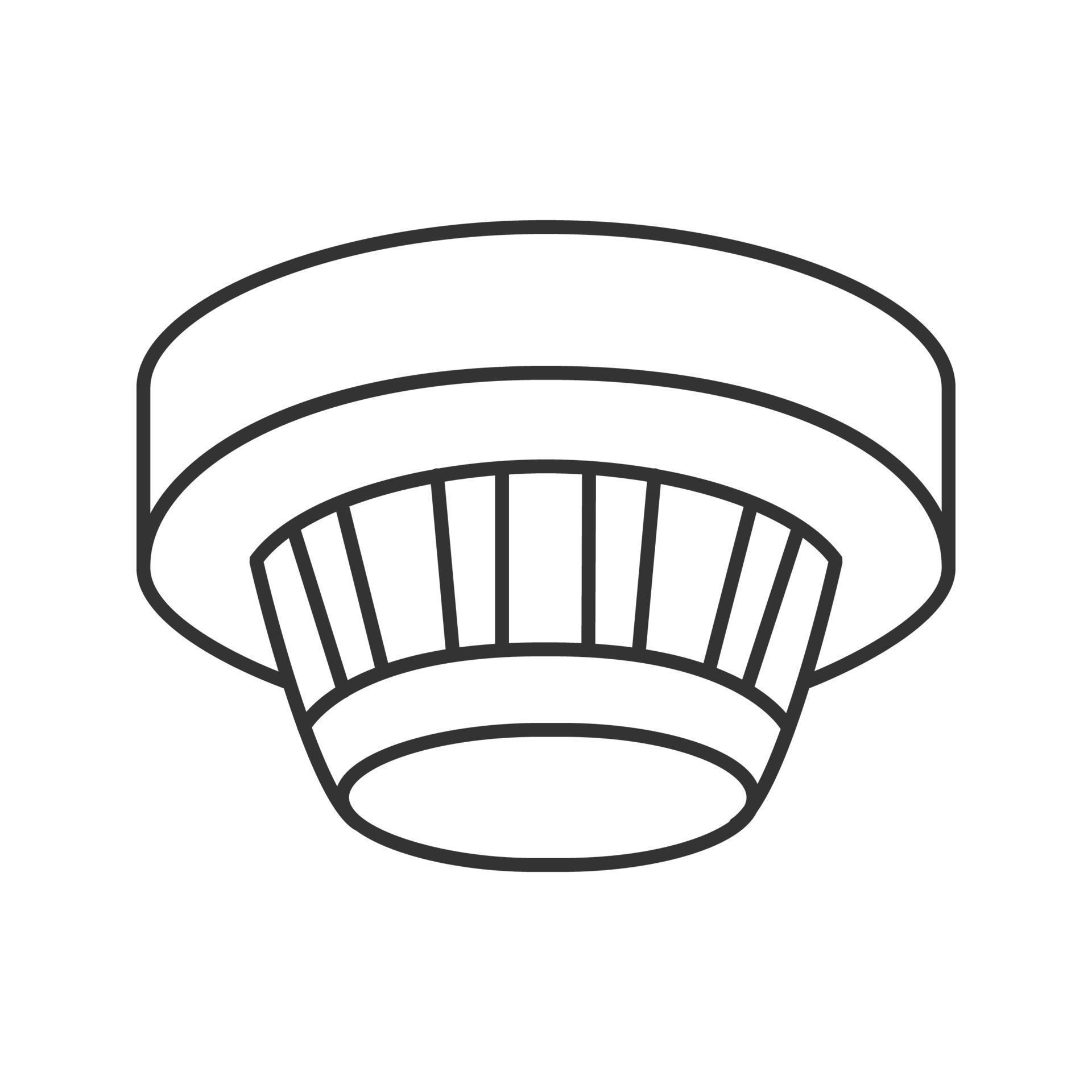 Smoke Detector Linear Icon Fire Alarm System Thin Line Illustration Contour Symbol Vector