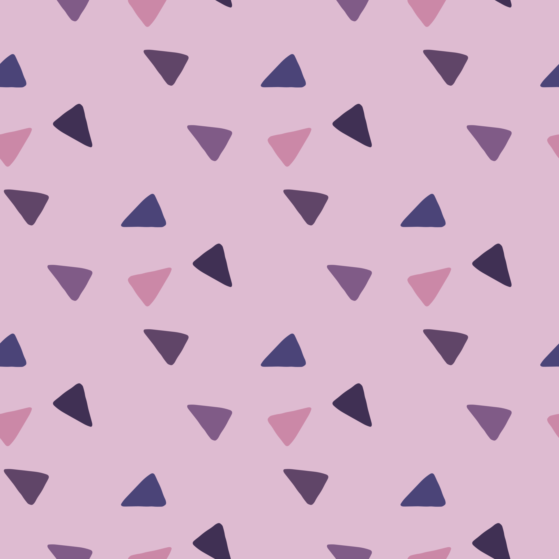 Abstract triangles seamless pattern. Purple and navy blue elements on ...