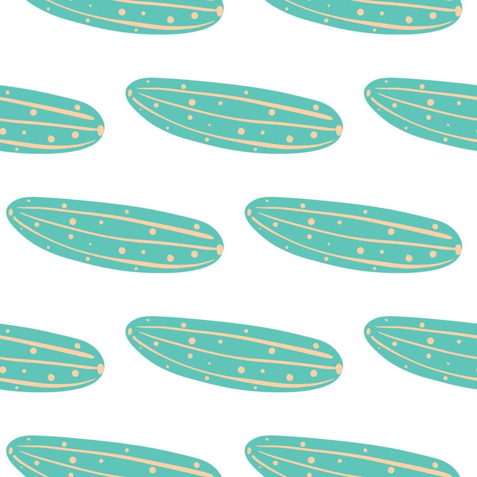 Cucumber seamless pattern on white background. Doodle cucumbers vegetable backdrop. 5631143 ...