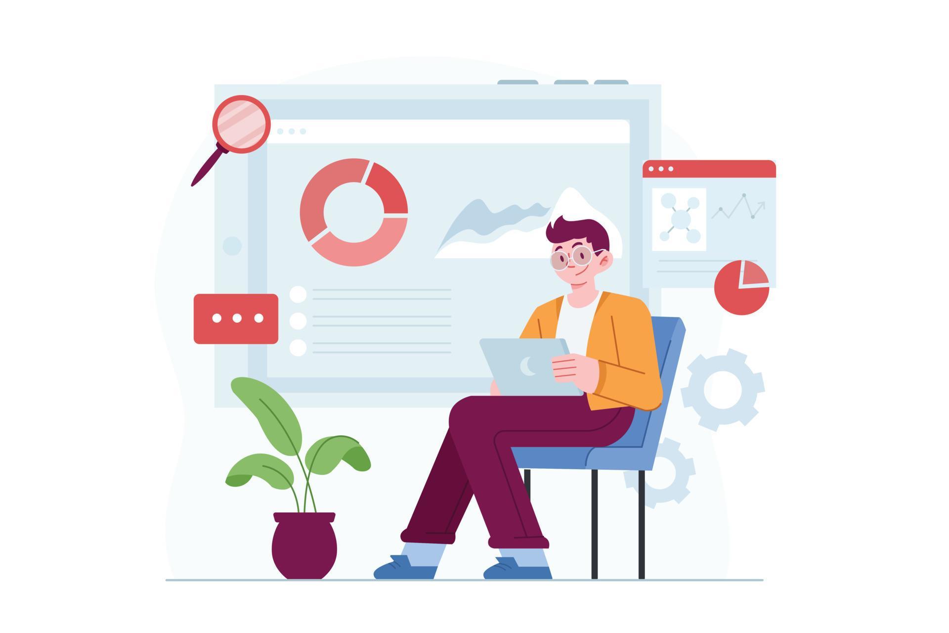 Data Analyst concept vector Illustration idea for landing page template ...