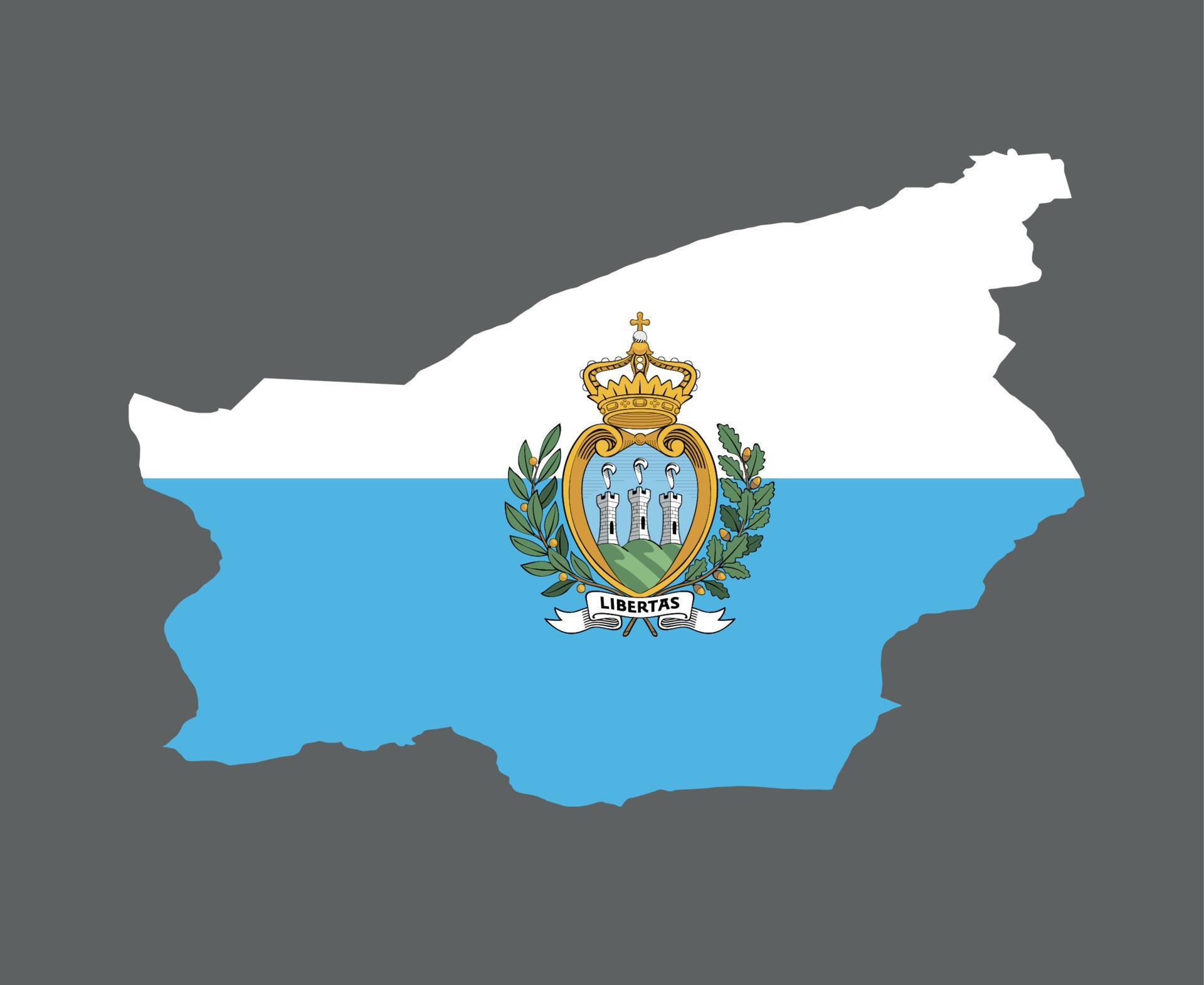 San Marino Flag National Europe Emblem Map Icon Vector Illustration