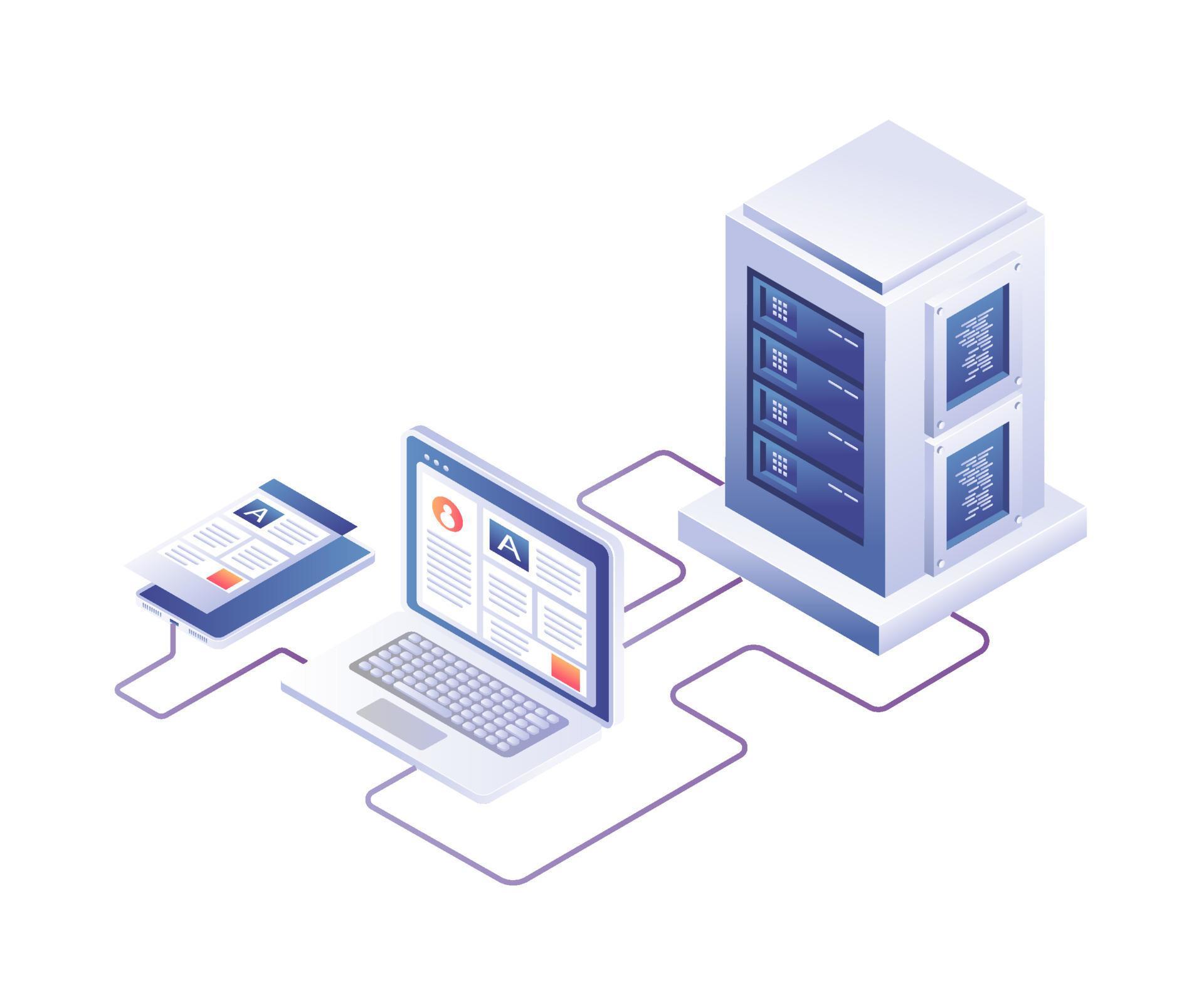 Smartphone application and computer web server 5638000 Vector Art at ...