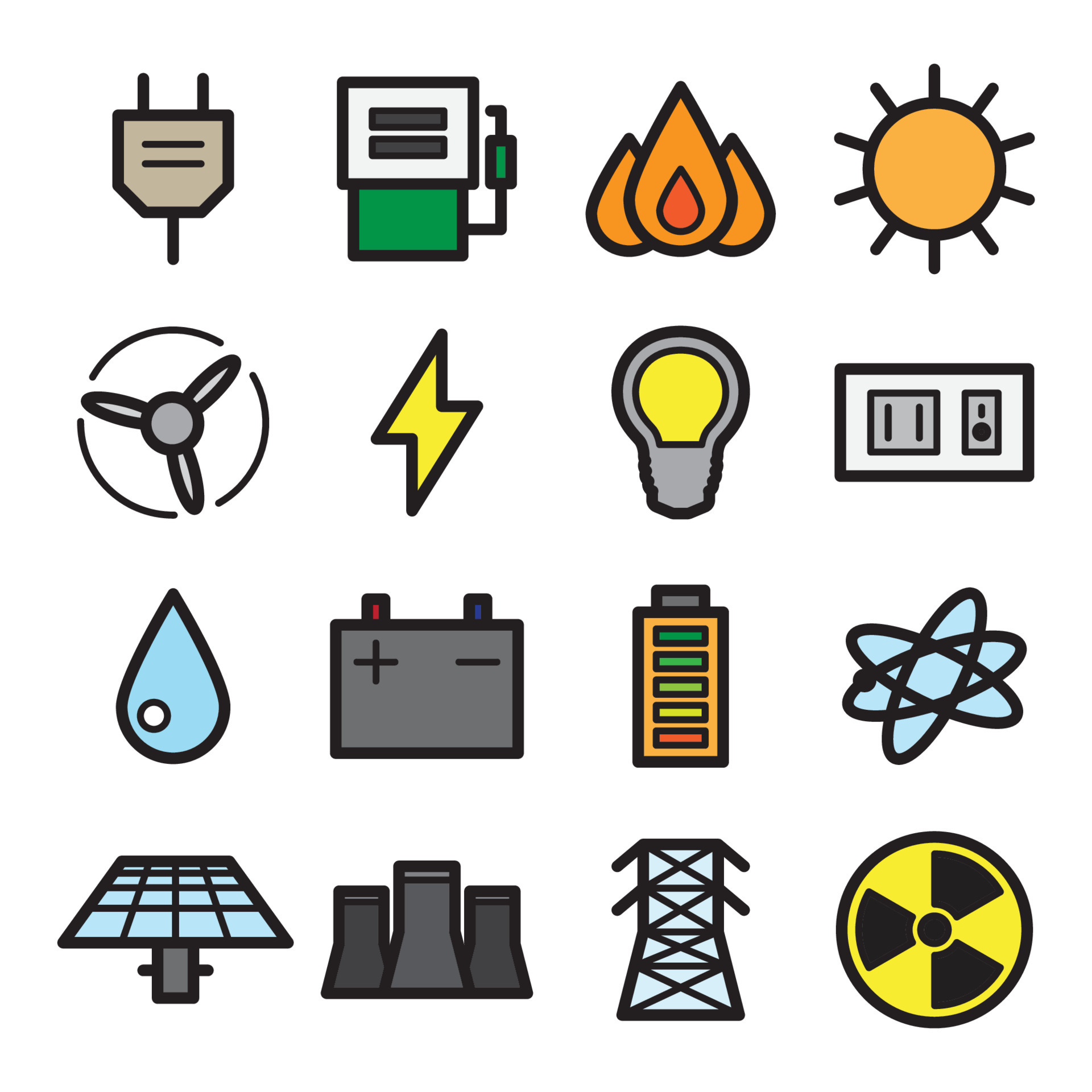 Fuel and Power color flat icons 5640081 Vector Art at Vecteezy