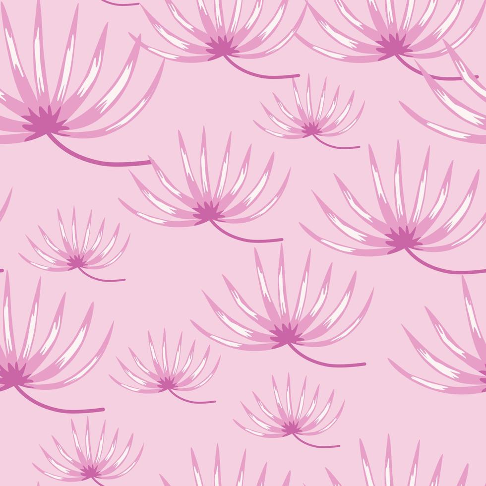 Hand drawn floral seamless pattern with random lilac tropic leaves ...