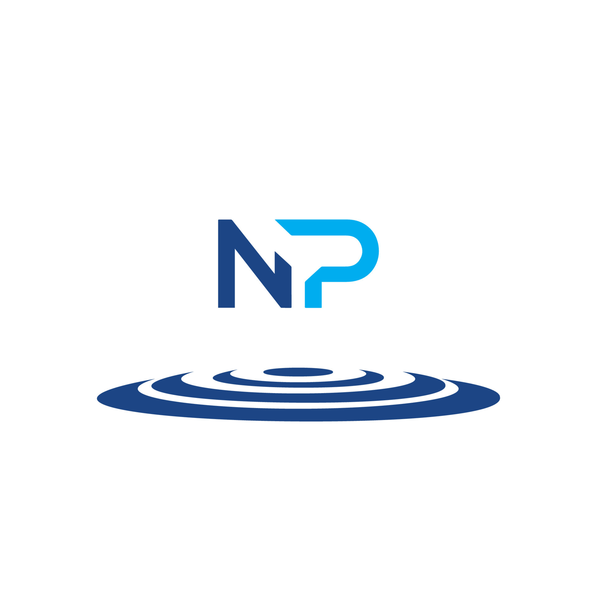 logotipo azul de la letra np. Monograma np, símbolo de logotipo ... logotipo azul de la letra np. Monograma np, símbolo de logotipo ...