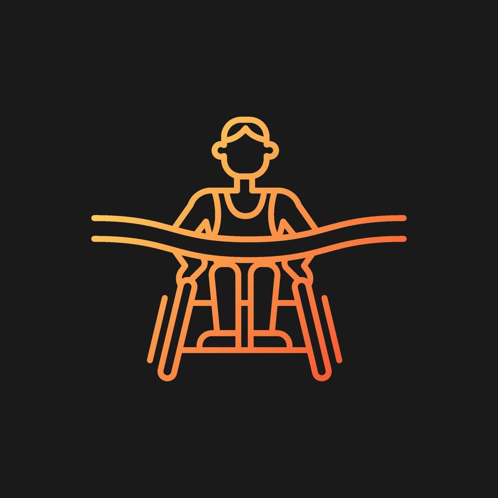 Disabled athletes gradient vector icon for dark theme. Famous canadian ... Disabled athletes gradient vector icon for dark theme. Famous canadian ...