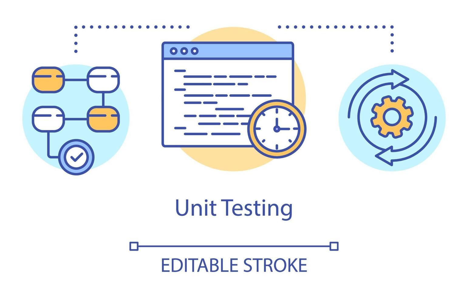 Unit Testing Concept Icon Examine Computer Program Component Idea Thin