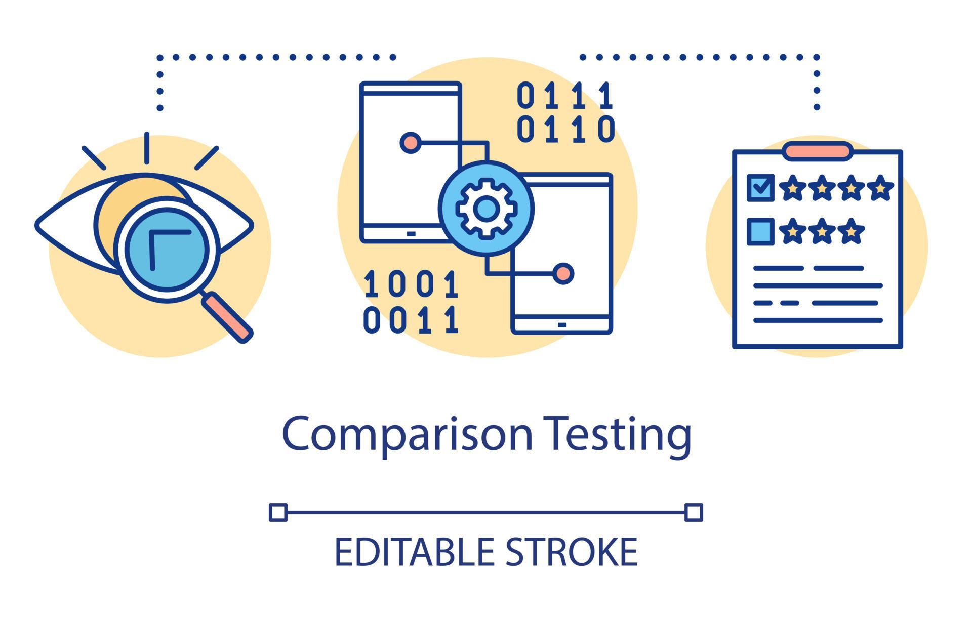 Comparison Testing Concept Icon Finding Differences Idea Thin Line