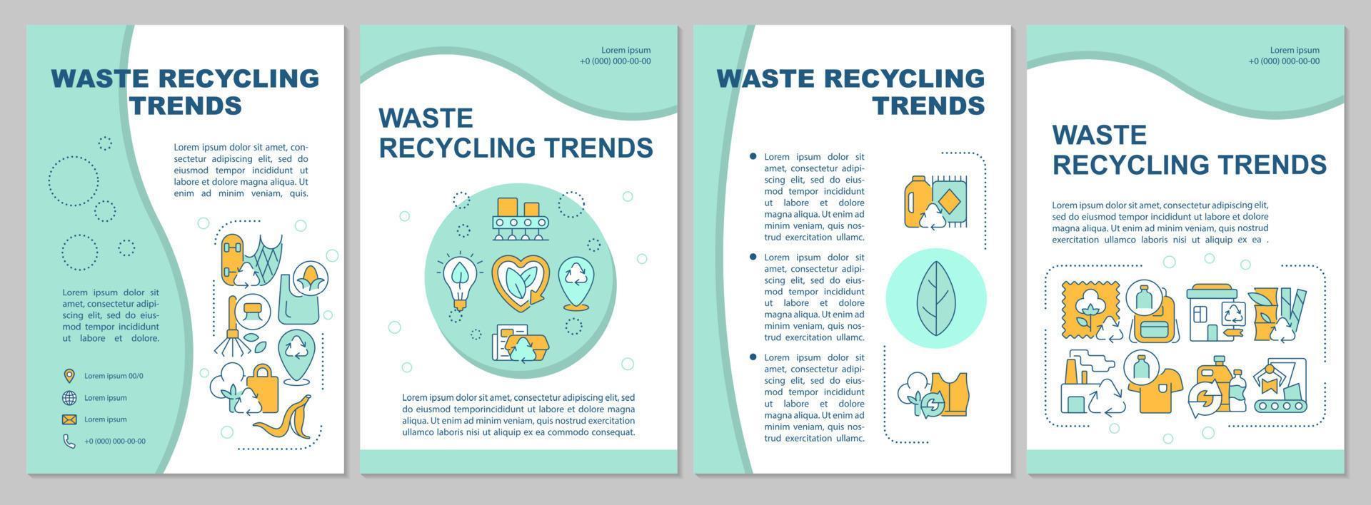 Trash recycling trends brochure template. Waste management process ...