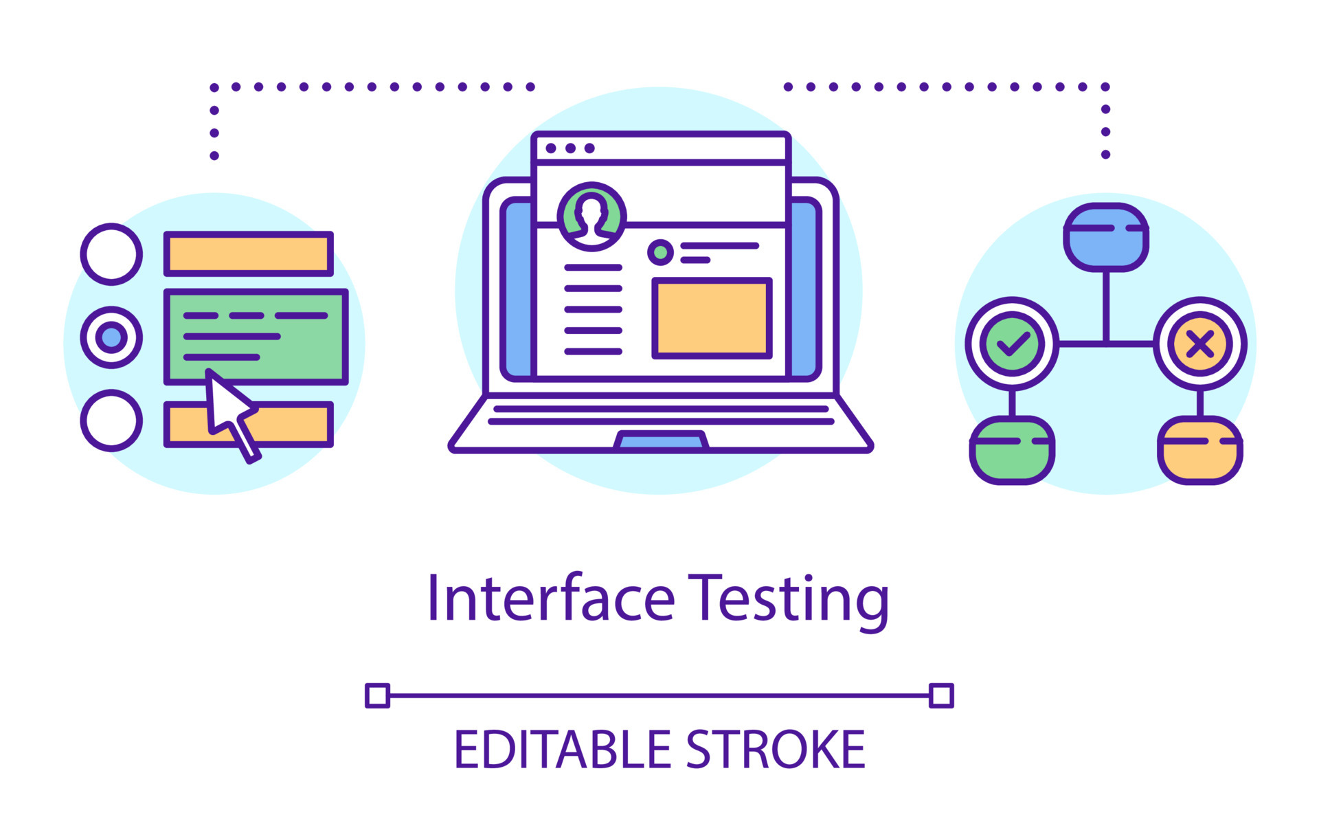 Interface Testing Concept Icon Examine Program Design Idea Thin Line