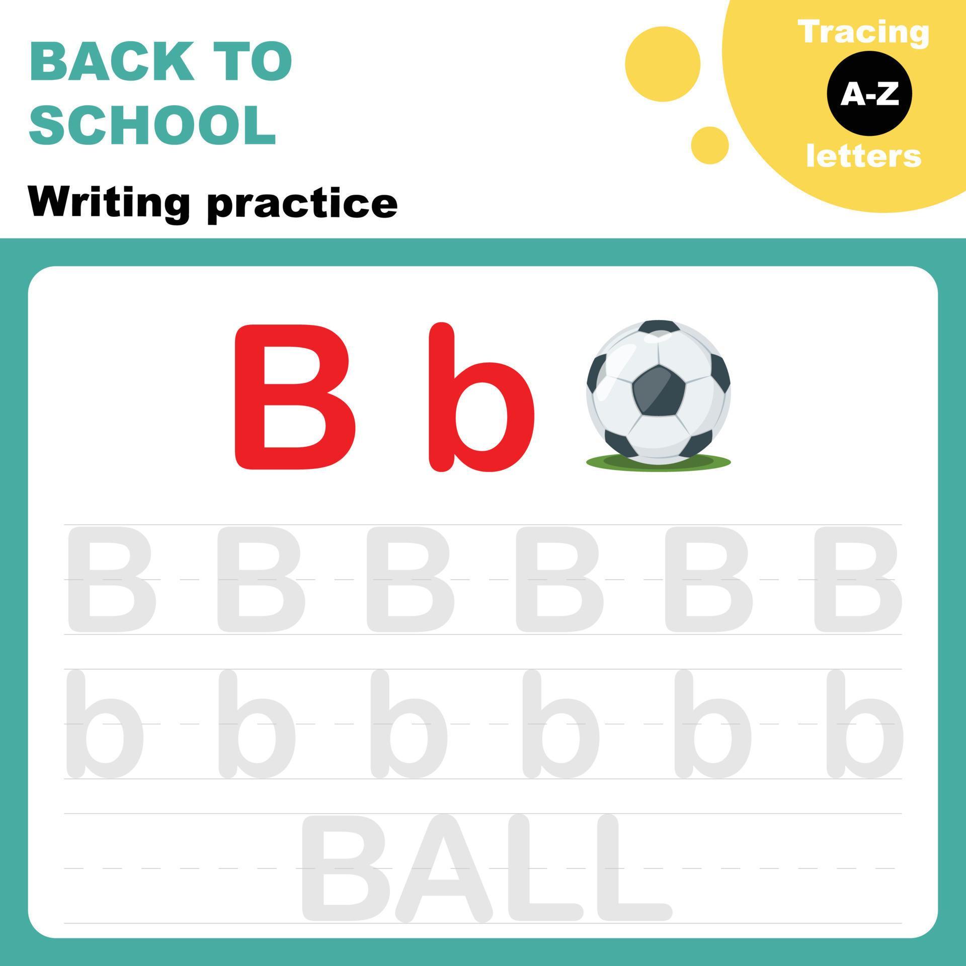 Tracing alphabet letters, pre-k writing practice printable worksheet ...