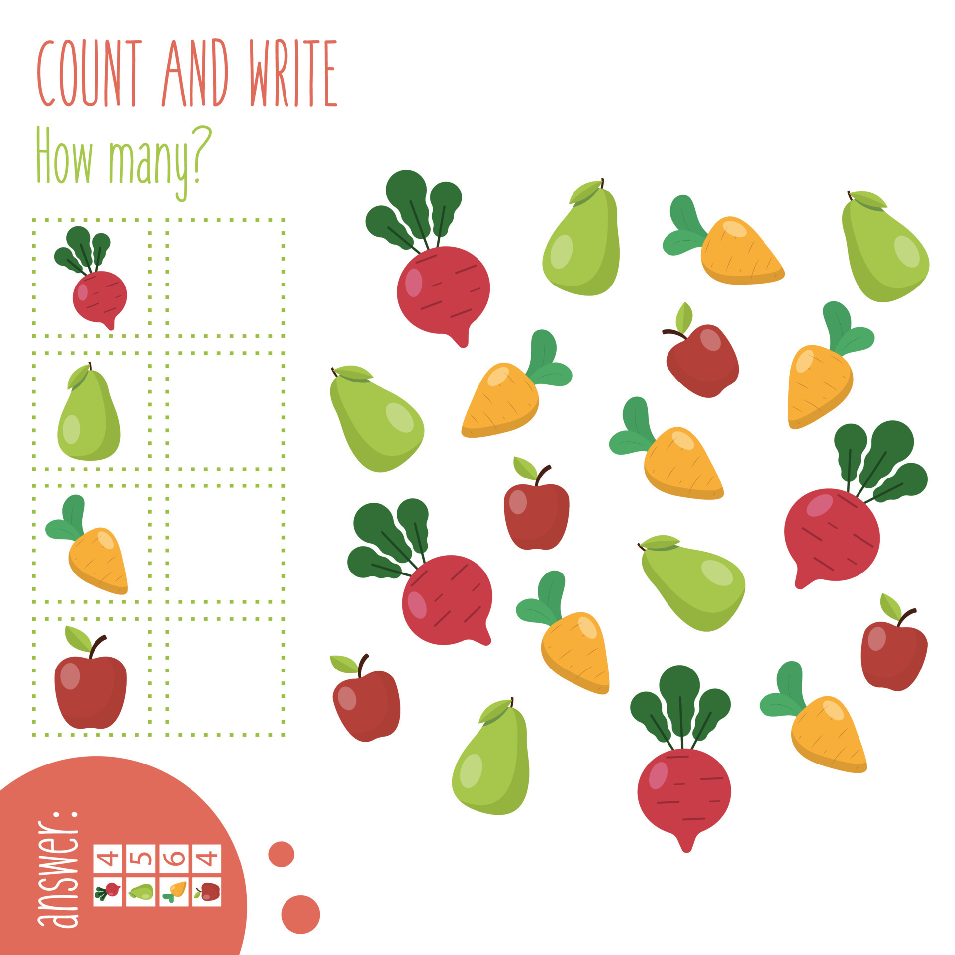 Count and write worksheet. How many 5653373 Vector Art at Vecteezy