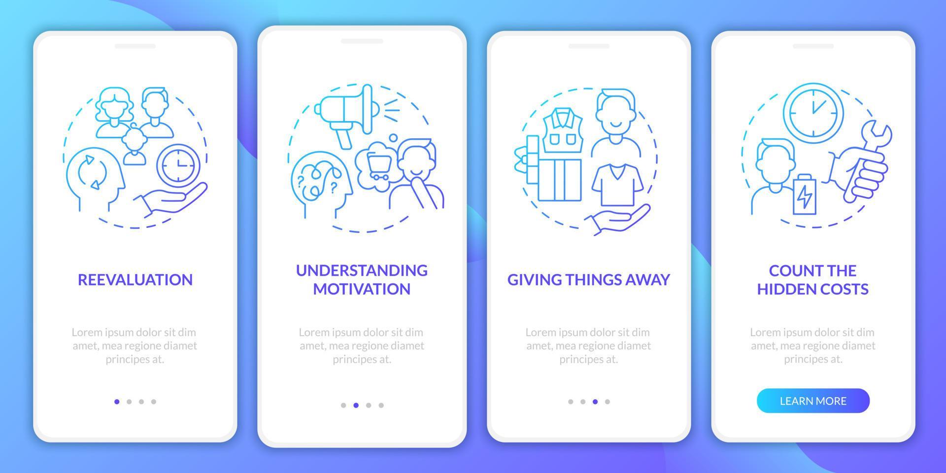 Challenging consumerism gradient blue onboarding mobile app page screen ... Challenging consumerism gradient blue onboarding mobile app page screen ...