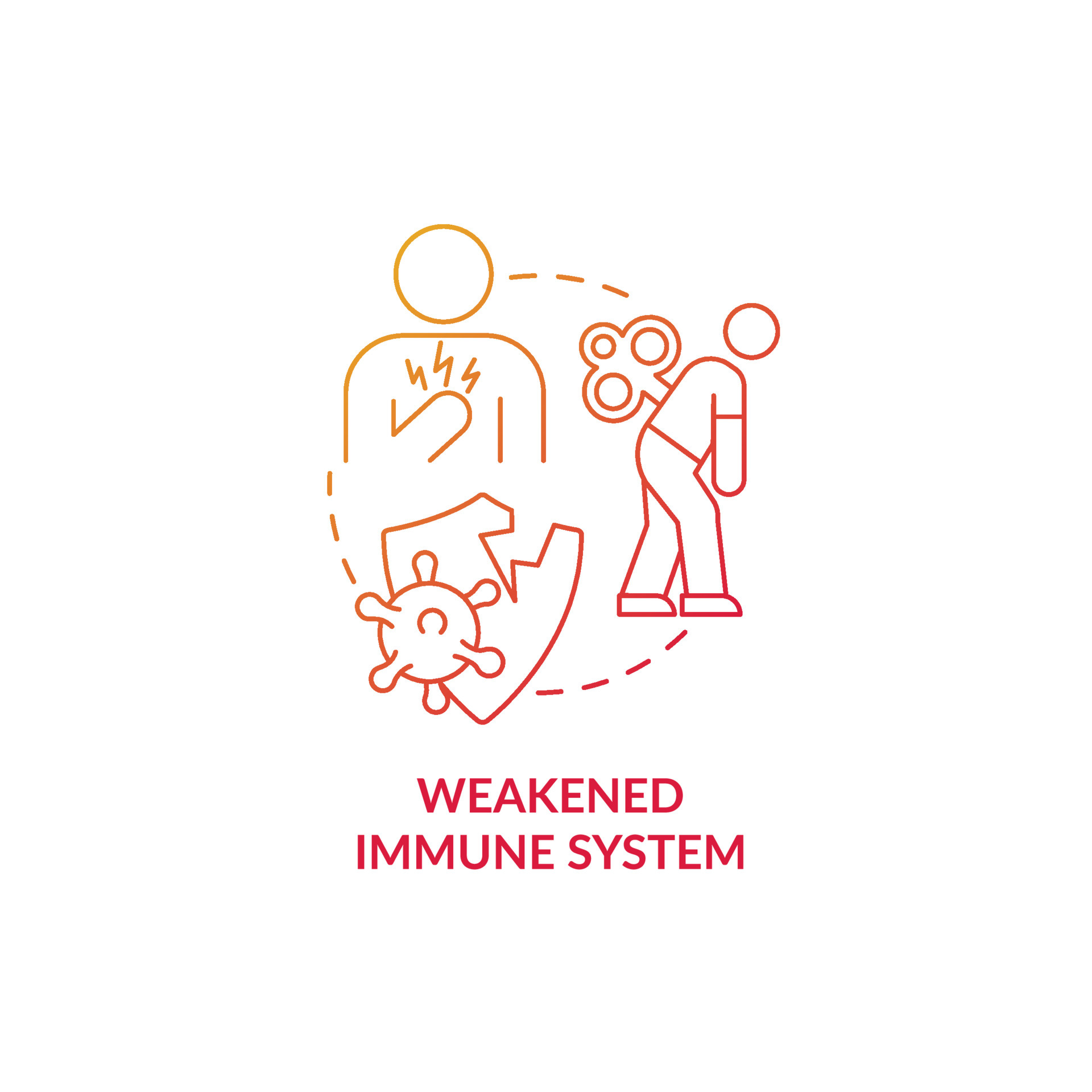 Weakened Immune System Red Gradient Concept Icon Pneumonia Factor