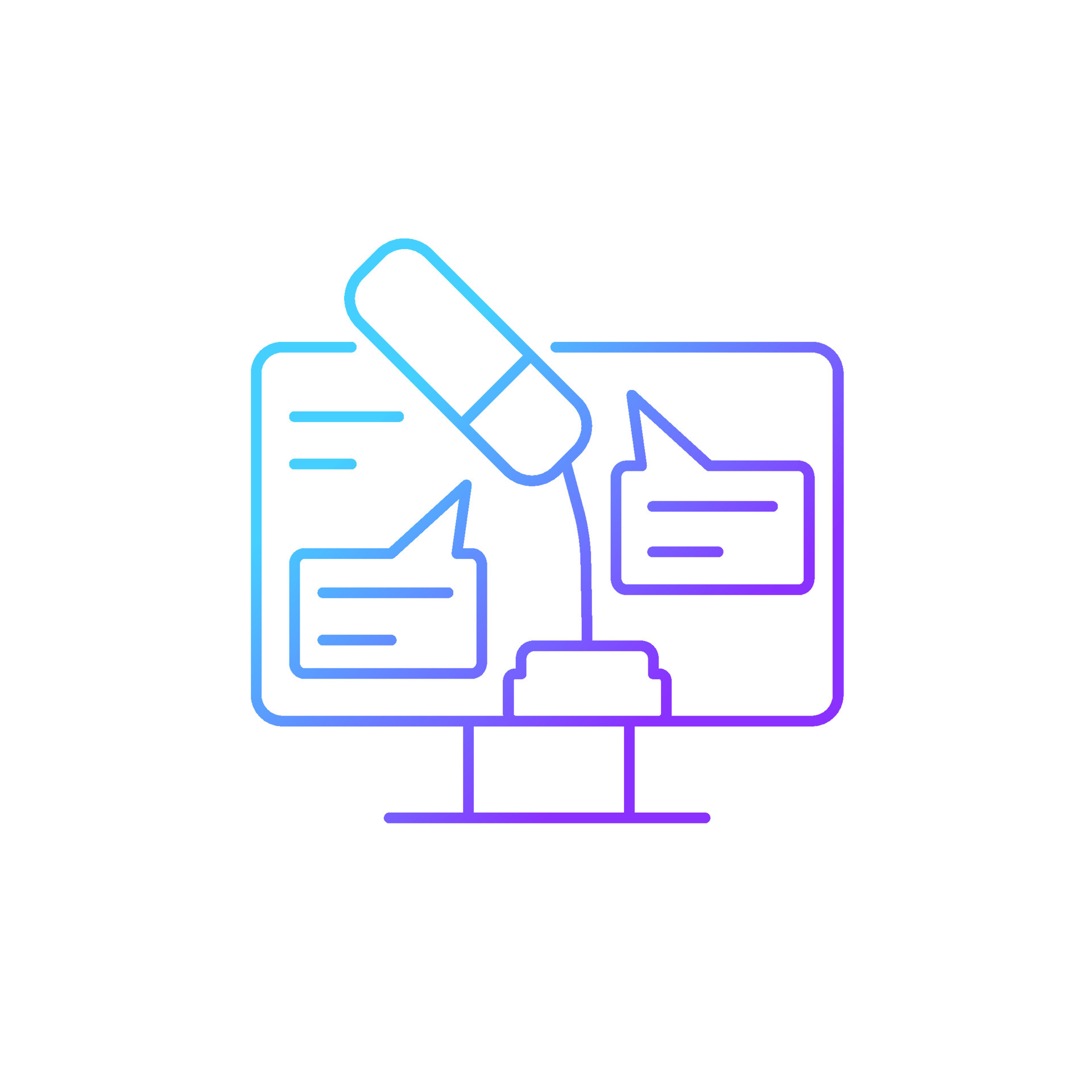 Digital Oratory Gradient Linear Vector Icon Online Public Speaking