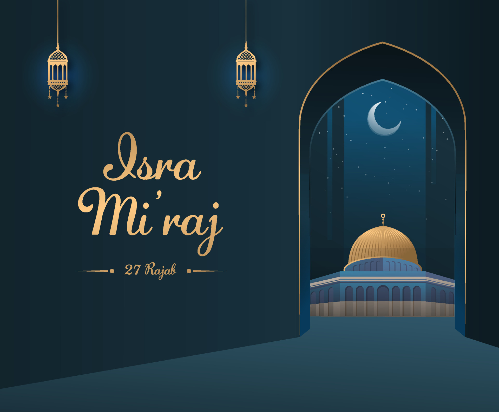 Al Isra wal Miraj Translate The night journey Prophet Muhammad Vector ... Al Isra wal Miraj Translate The night journey Prophet Muhammad Vector ...