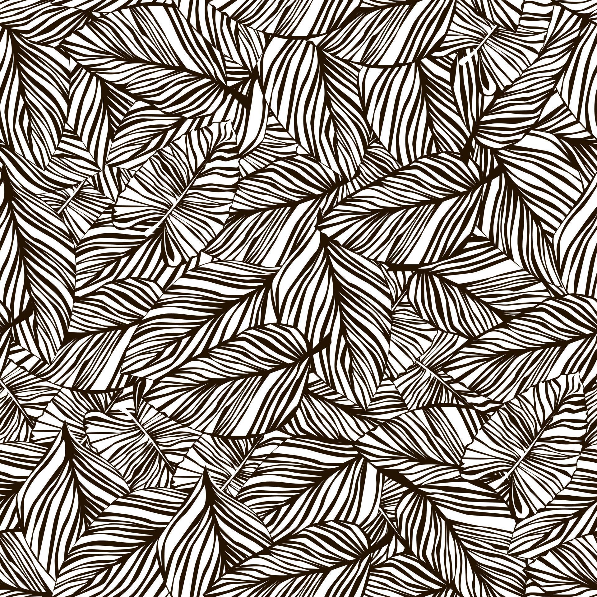 Seamless repeating pattern with silhouettes of palm tree leaves in ...