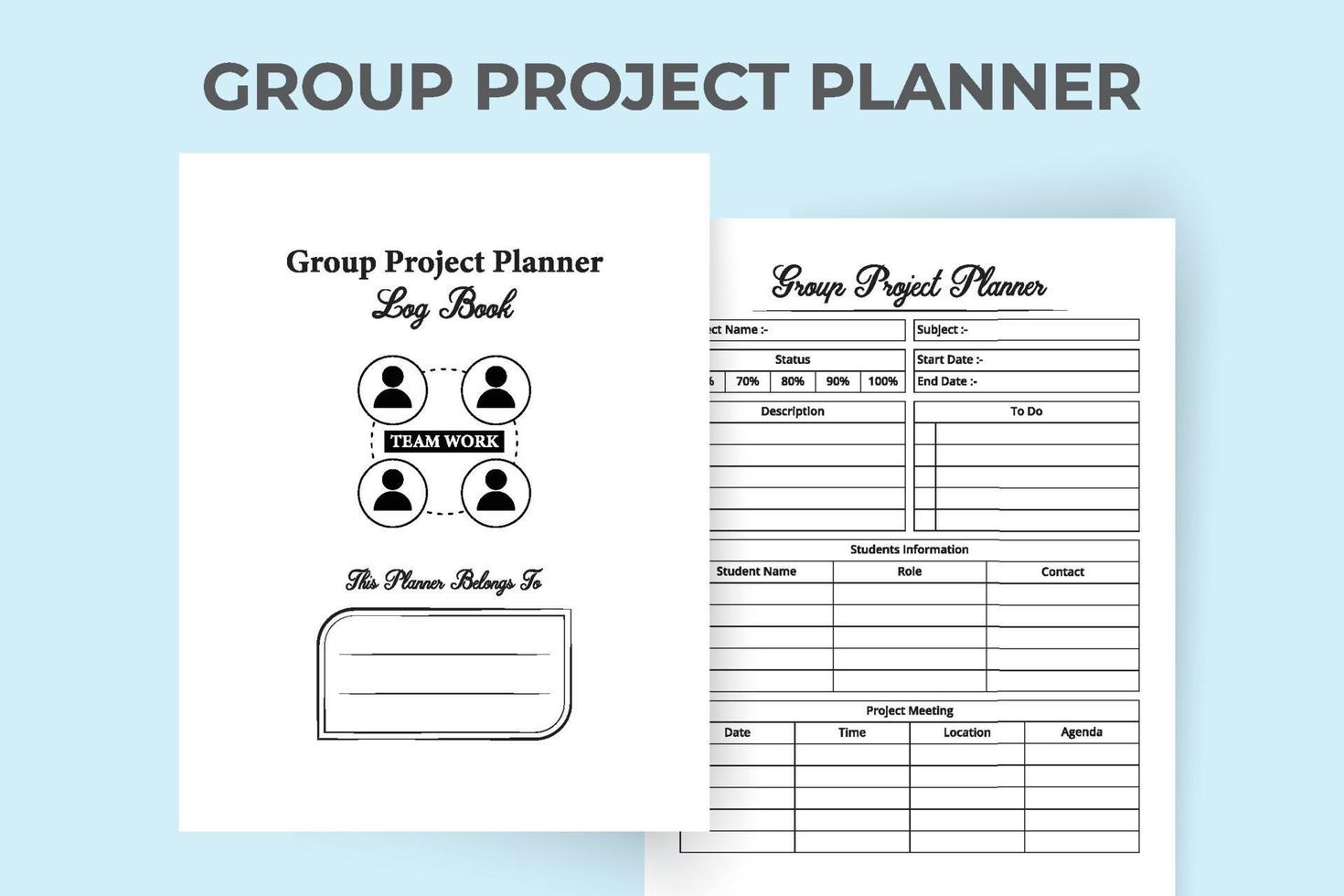 Group project planner interior. Educational group project tracker ...