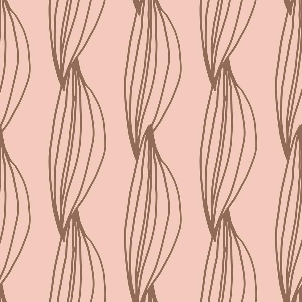 Simple linear leaves shape seamless pattern. Abstract line art ...