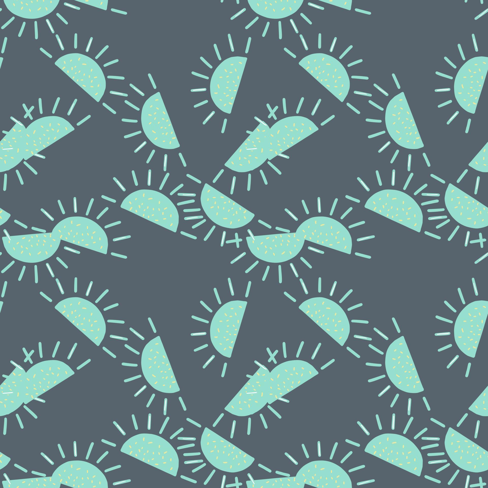 Scandinavian seamless pattern with random abstract blue childish sun ...