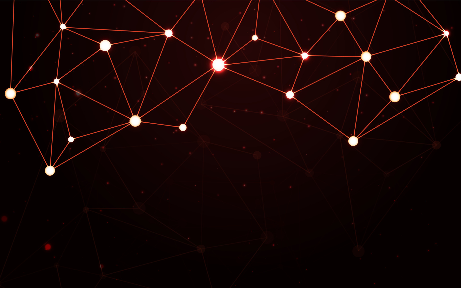 Molecular concept in dark red with plexus line background. Abstract polygon mesh scientific ...