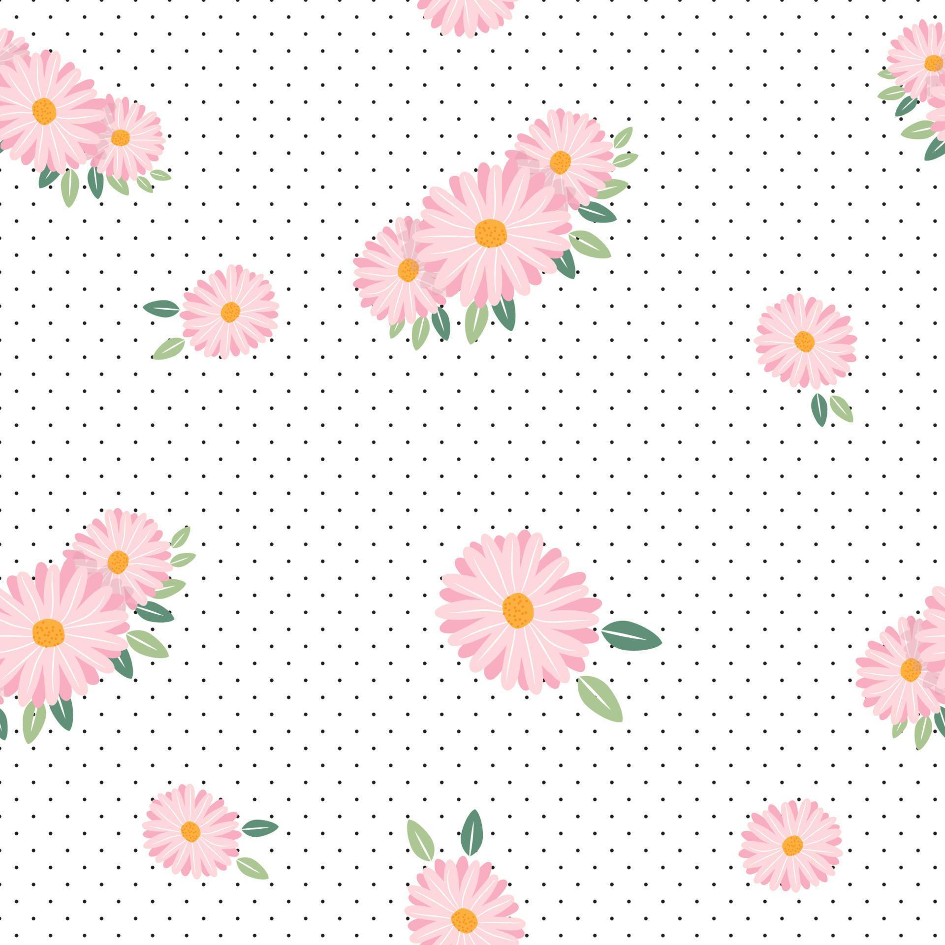 pink daisy spring seamless pattern vectors illustration 5679474 Vector ...
